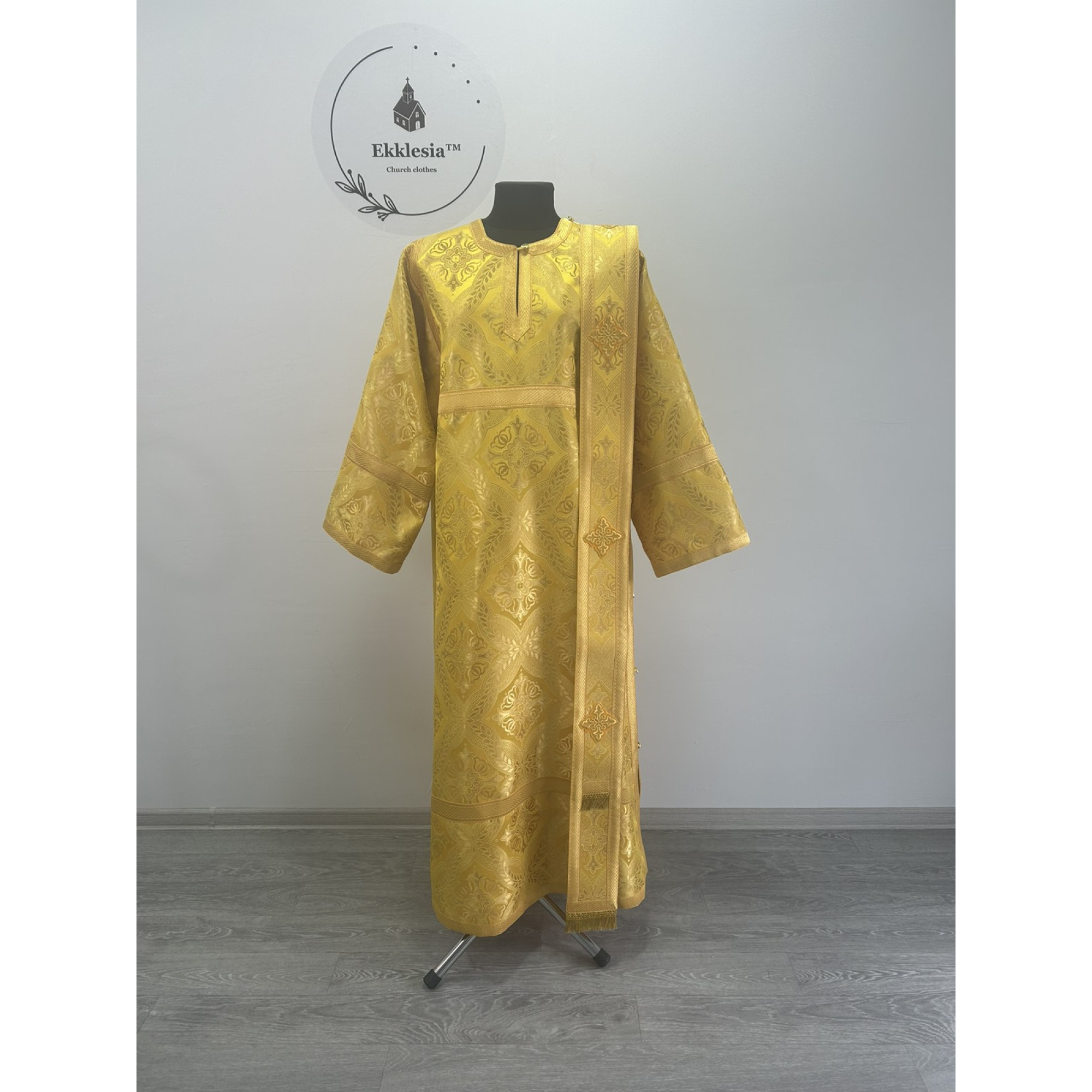 Brocade vestment for deacon - Stichar and orar in yellow-gold silk brocade