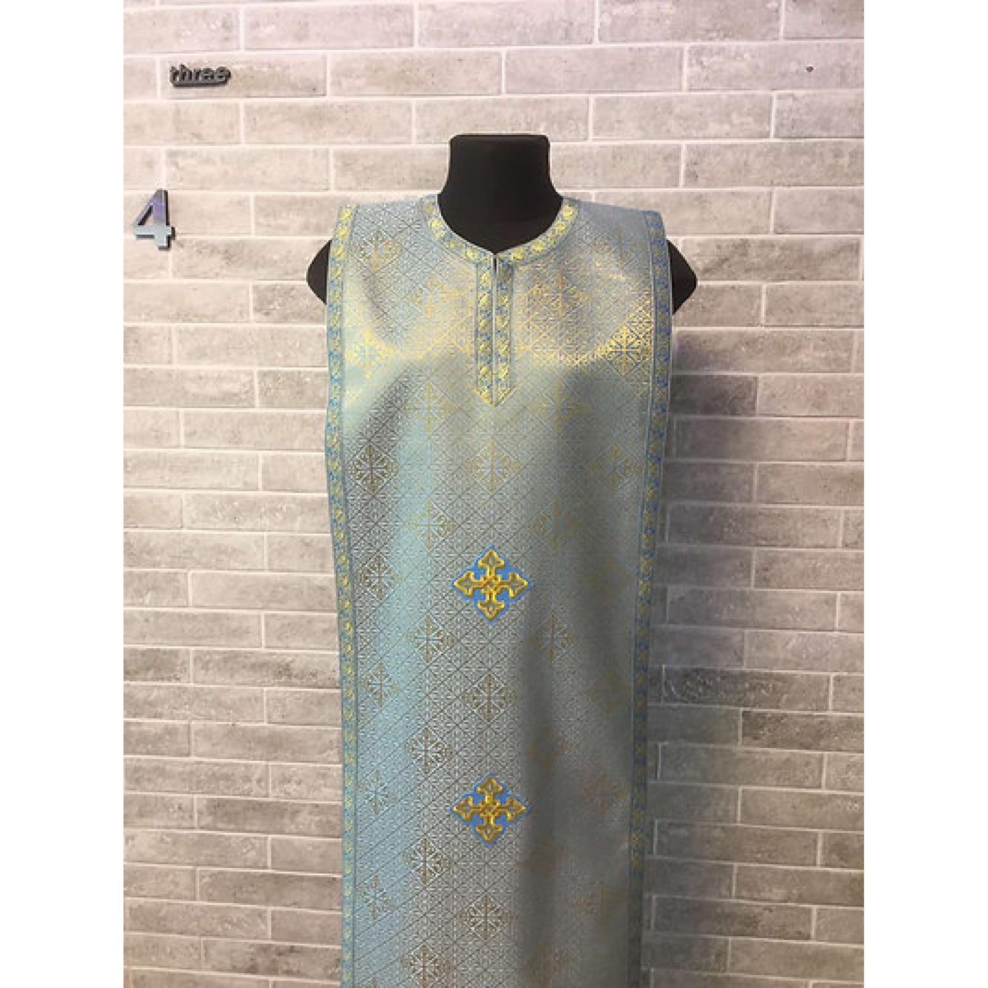 Coptic style epitrachilus - Coptic Stole in satin - Coptic epitrachil