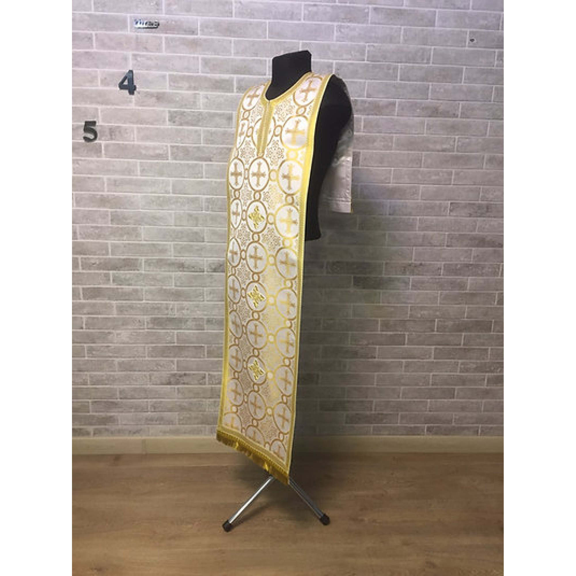 Coptic style epitrachilus - Coptic Stole in satin - Coptic epitrachil