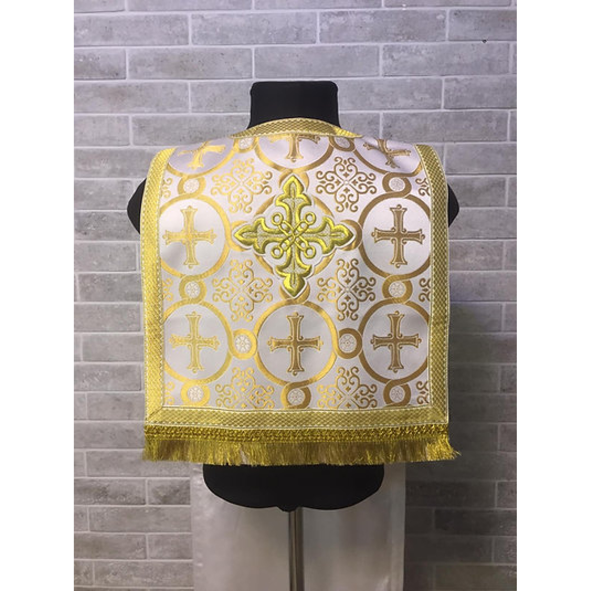 Coptic style epitrachilus - Coptic Stole in satin - Coptic epitrachil