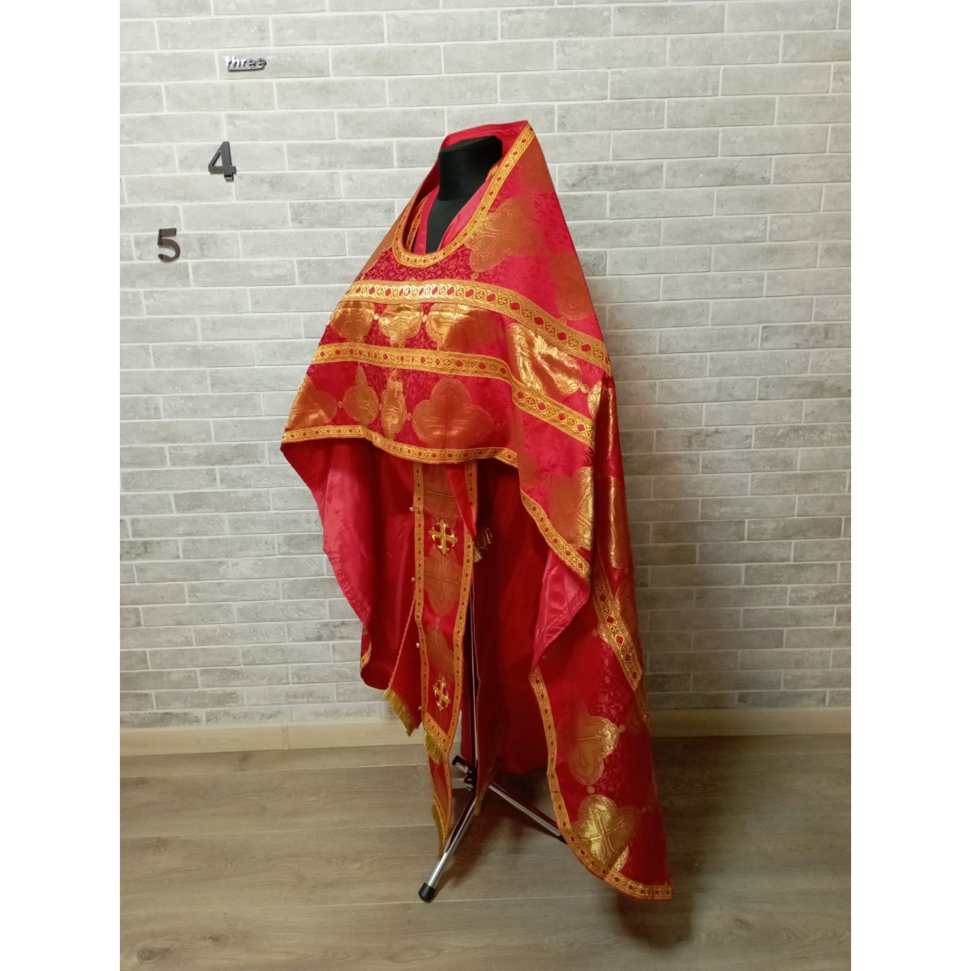 Slavic style style vestments in red brocade - Priest vestments ...