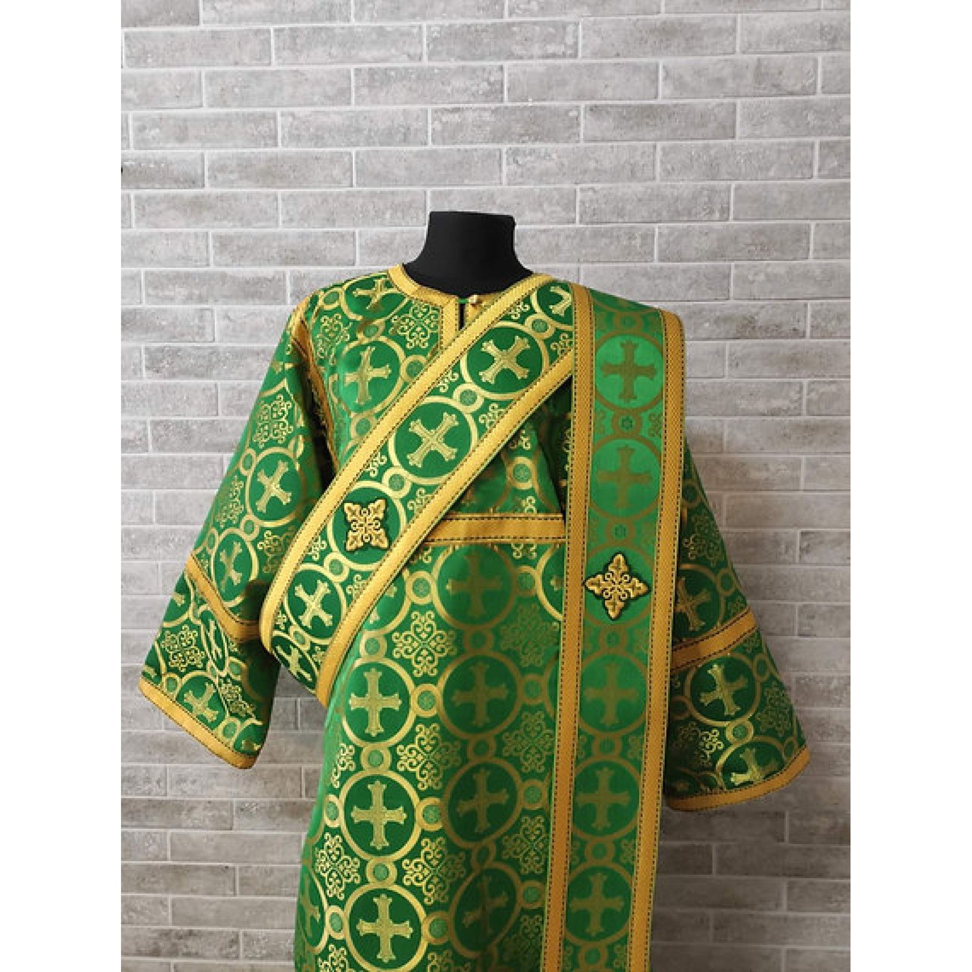 Brocade vestment for deacon - Stichar and orar in yellow-gold silk brocade
