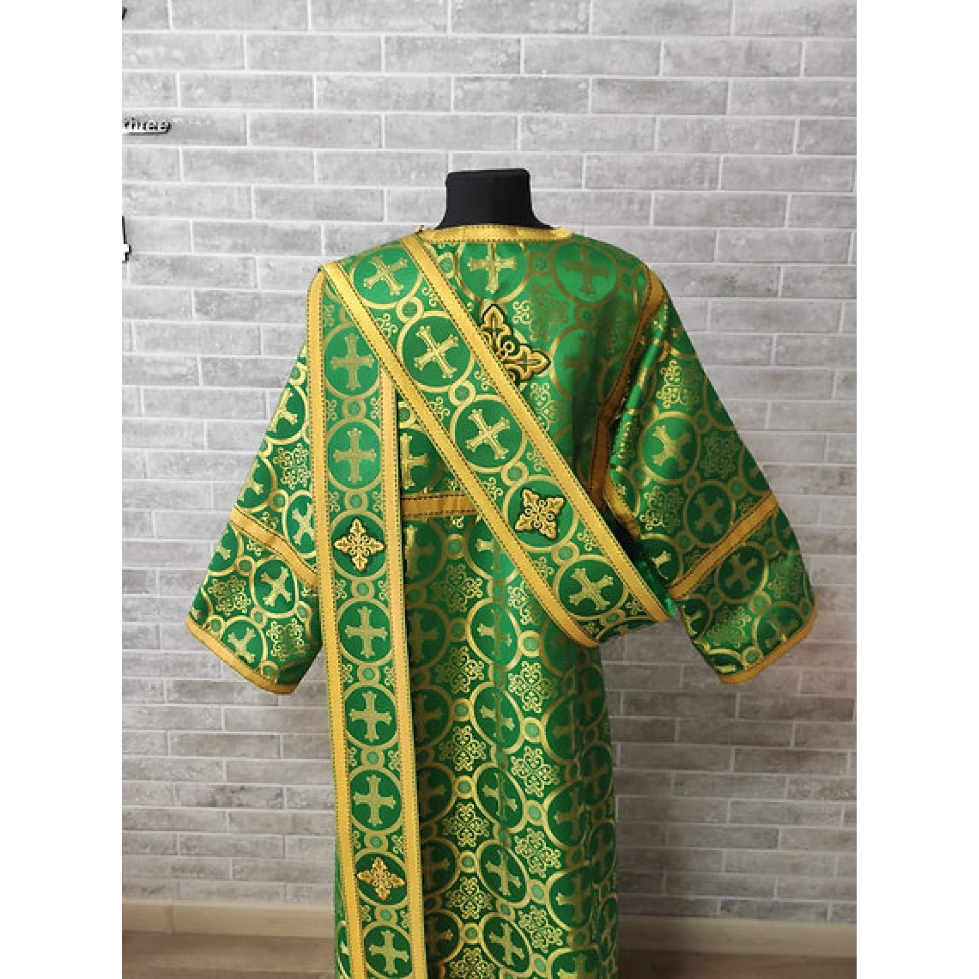 Brocade vestment for deacon - Stichar and orar in yellow-gold silk brocade