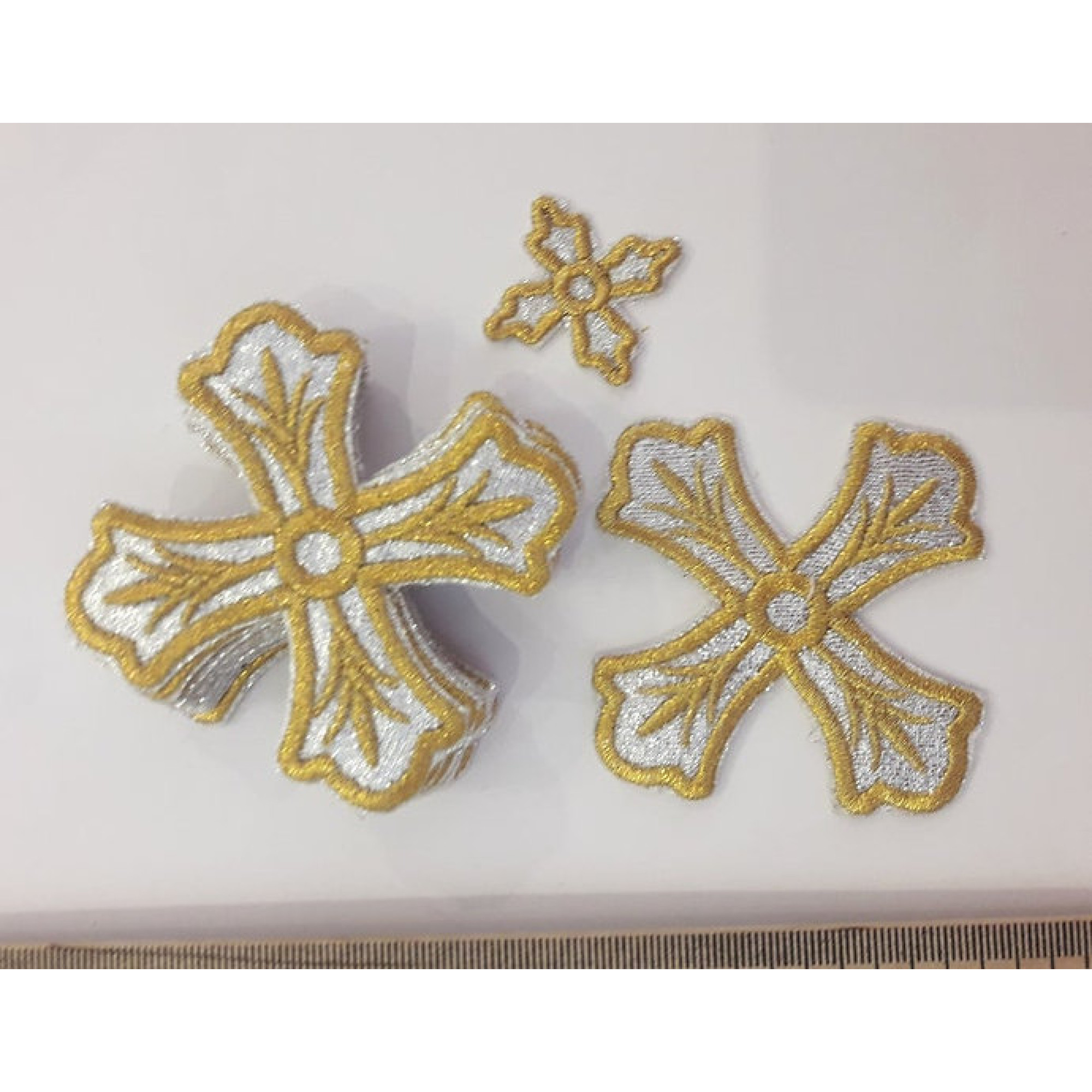 Orthodox Set of 14 embroidered crosses for vestments