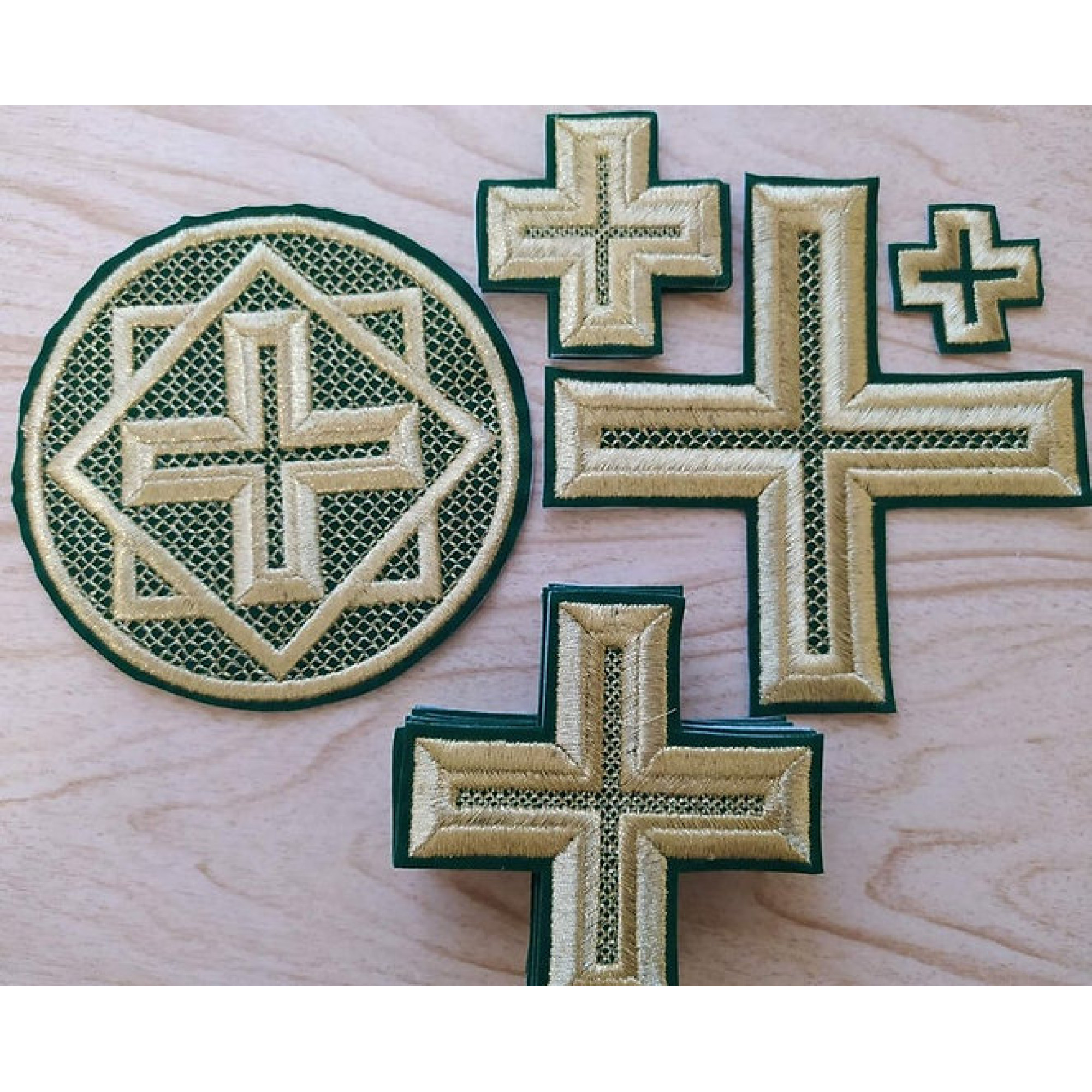 Set of 17 embroidered crosses for Priest's vestment