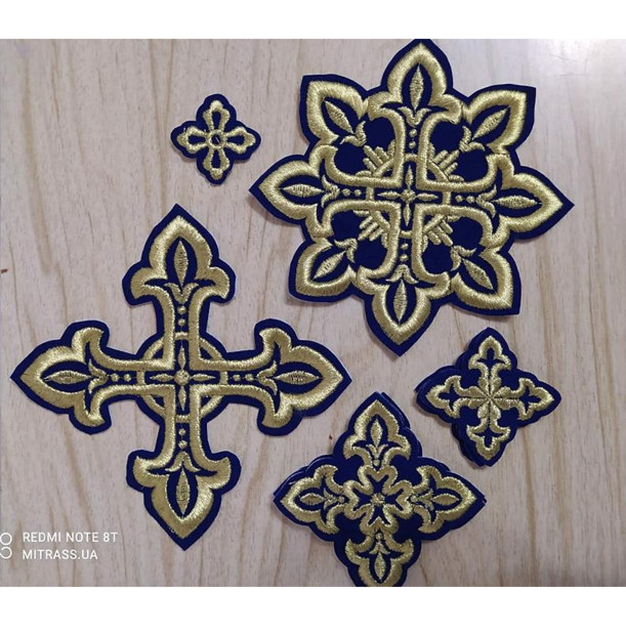 Set of 17 embroidered crosses for Priest's vestment in greek style
