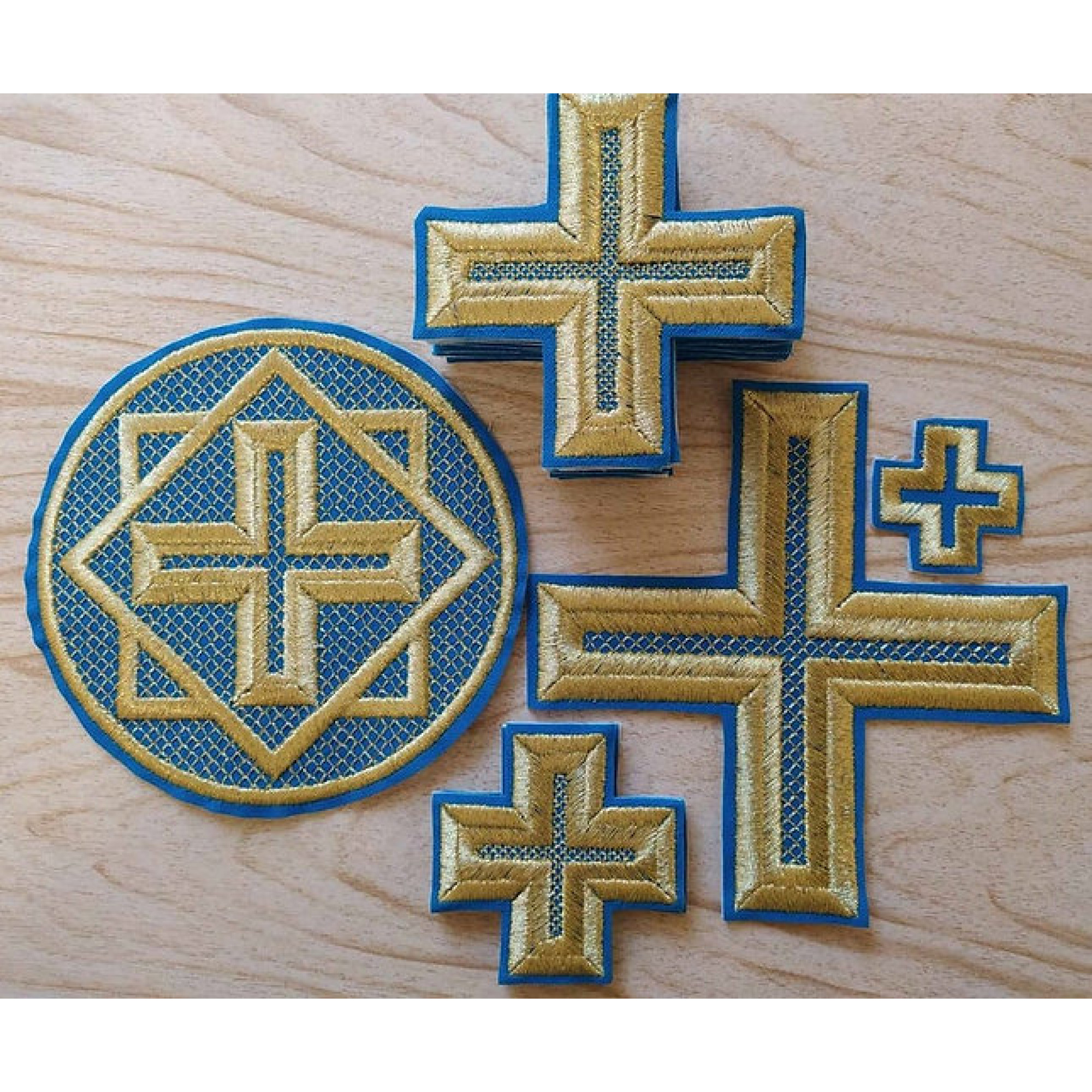 Set of 17 embroidered crosses for Priest's vestment