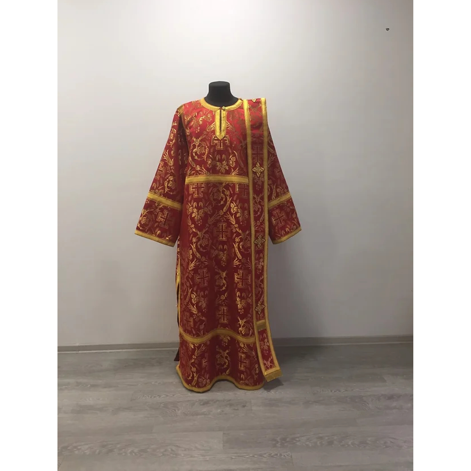 Brocade vestment for deacon - Stichar and orar in yellow-gold silk brocade