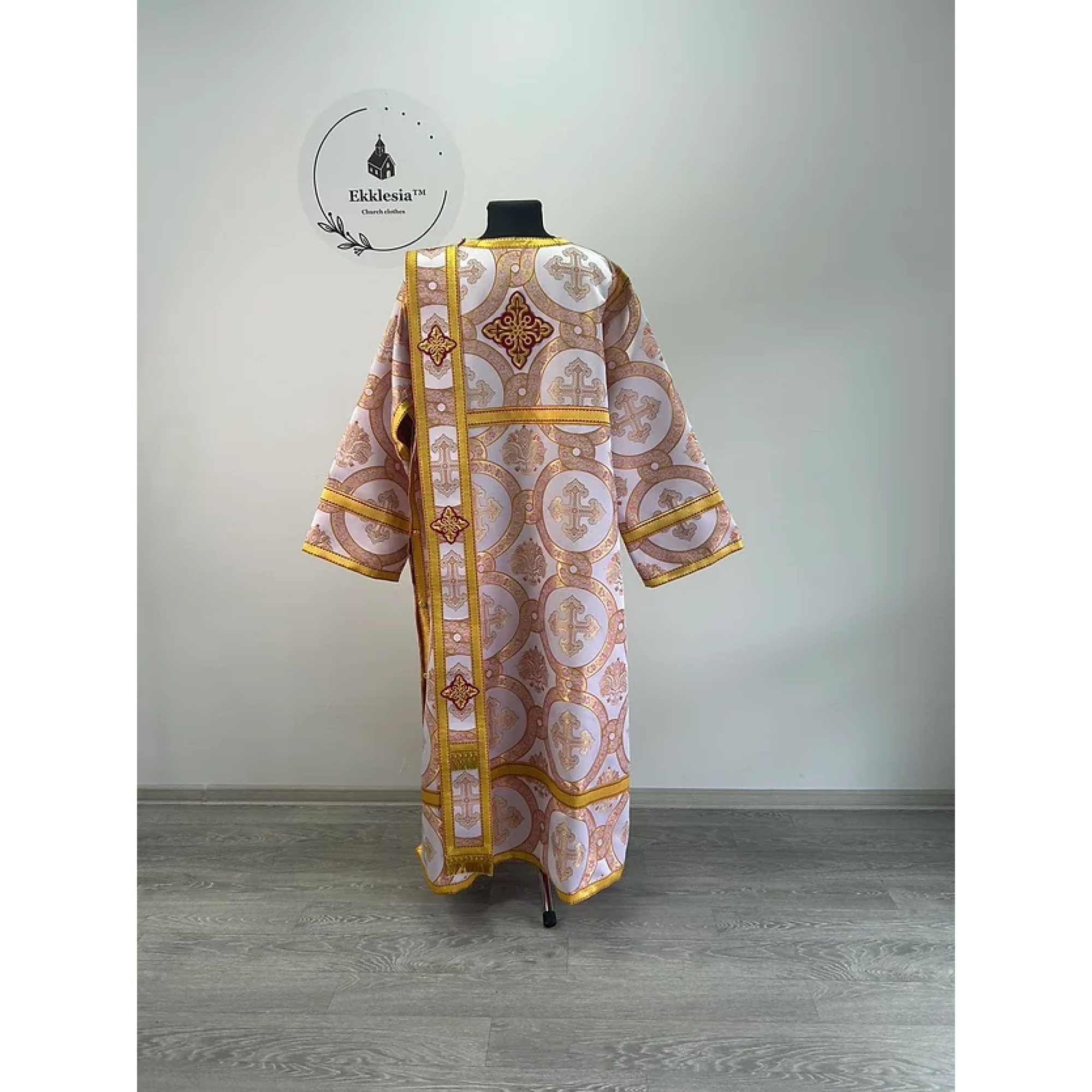 Brocade vestment for deacon - Stichar and orar in yellow-gold silk brocade
