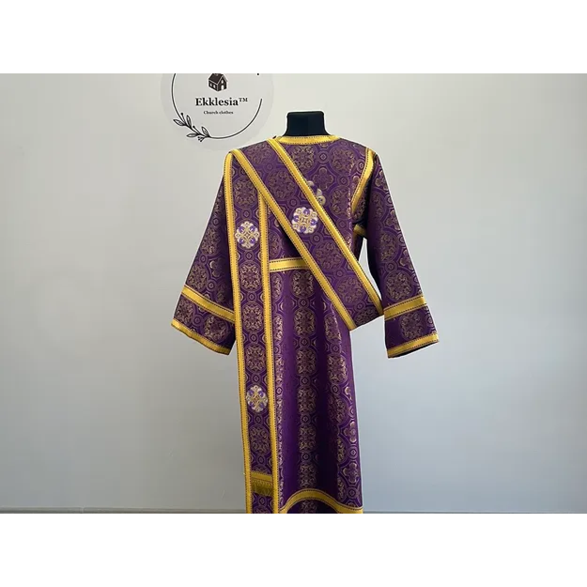 Brocade vestment for deacon - Stichar and orar in yellow-gold silk brocade