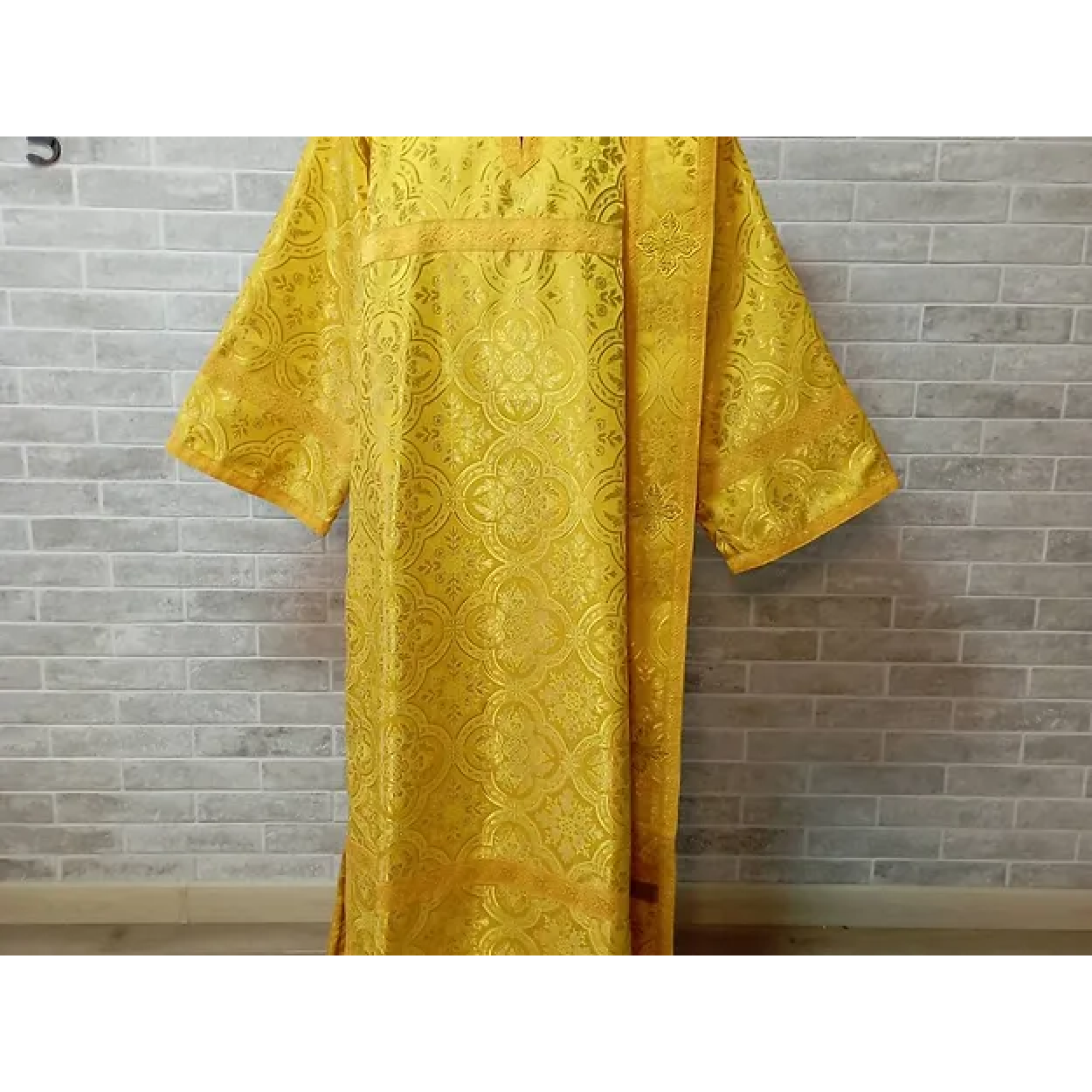 Brocade vestment for deacon - Stichar and orar in yellow-gold silk brocade