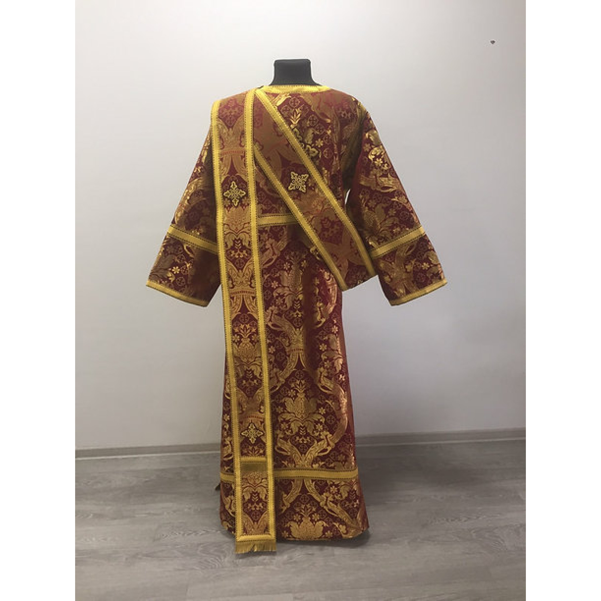 Brocade vestment for deacon - Stichar and orar in yellow-gold silk brocade