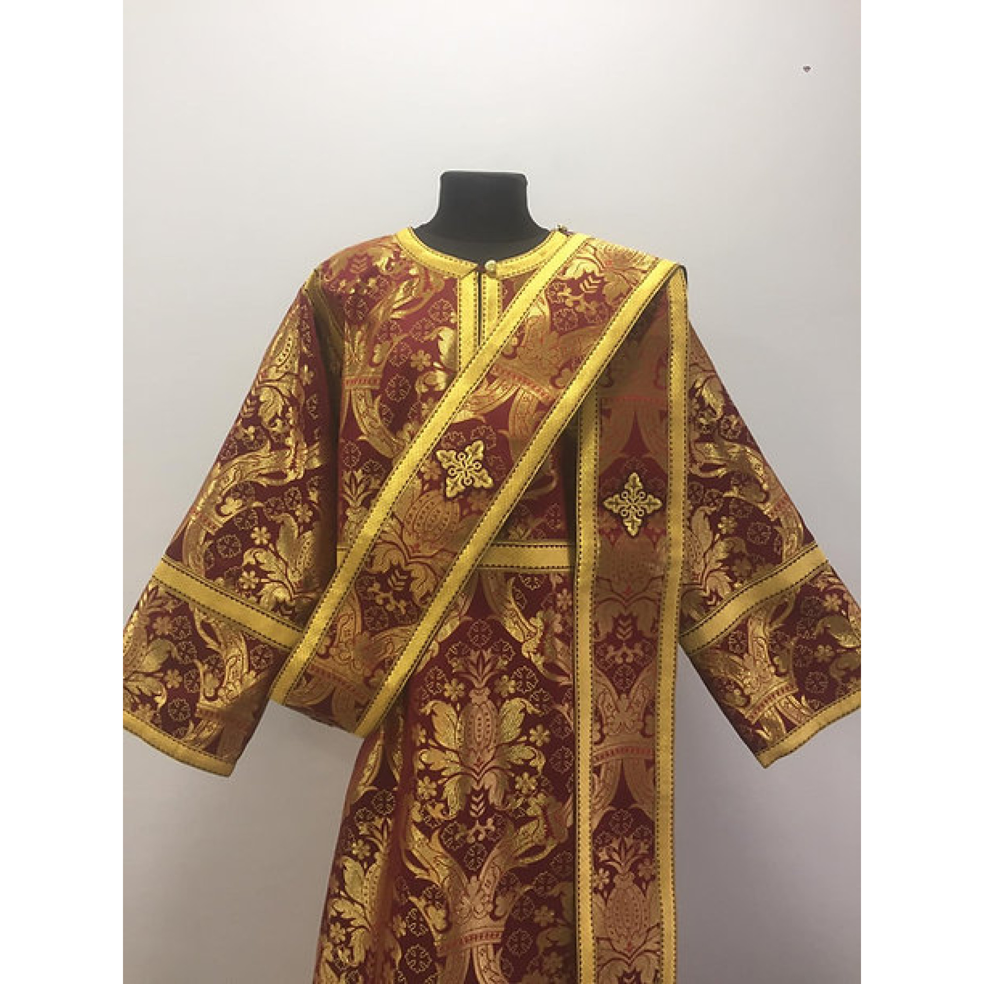Brocade vestment for deacon - Stichar and orar in yellow-gold silk brocade