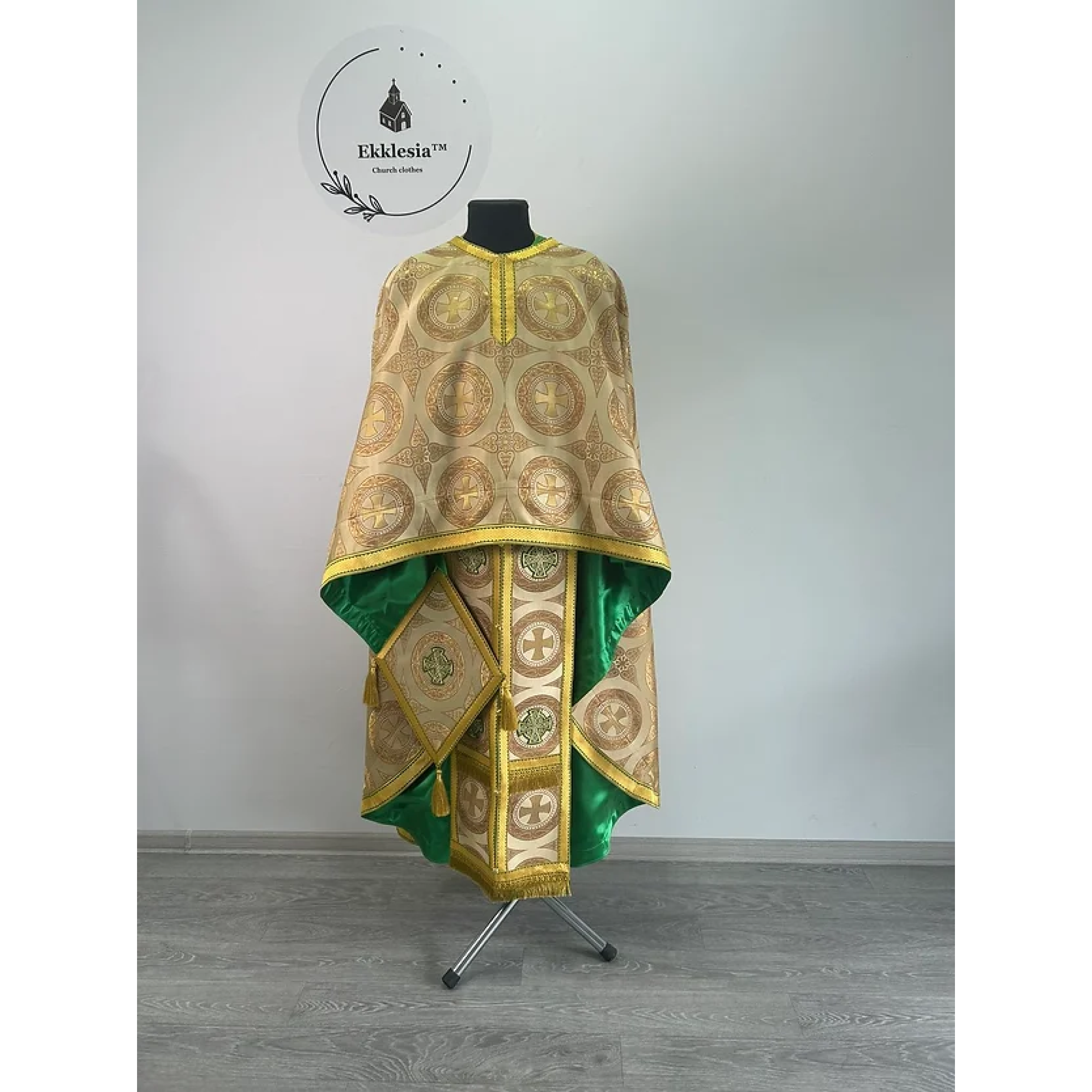 Greek style priest vestment in brocade - Liturgical vestment for priest