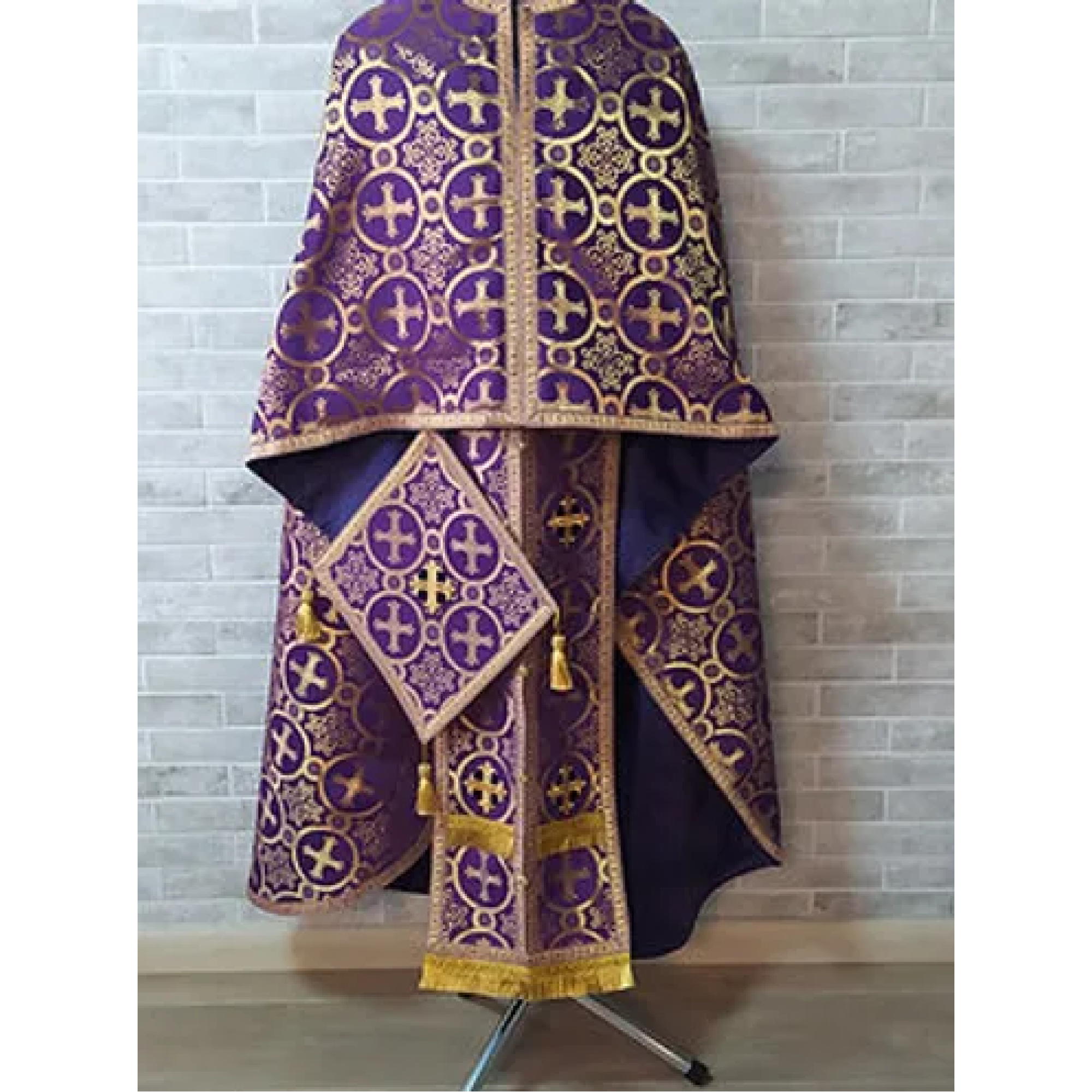 Greek style priest vestment in brocade - Liturgical vestment for priest