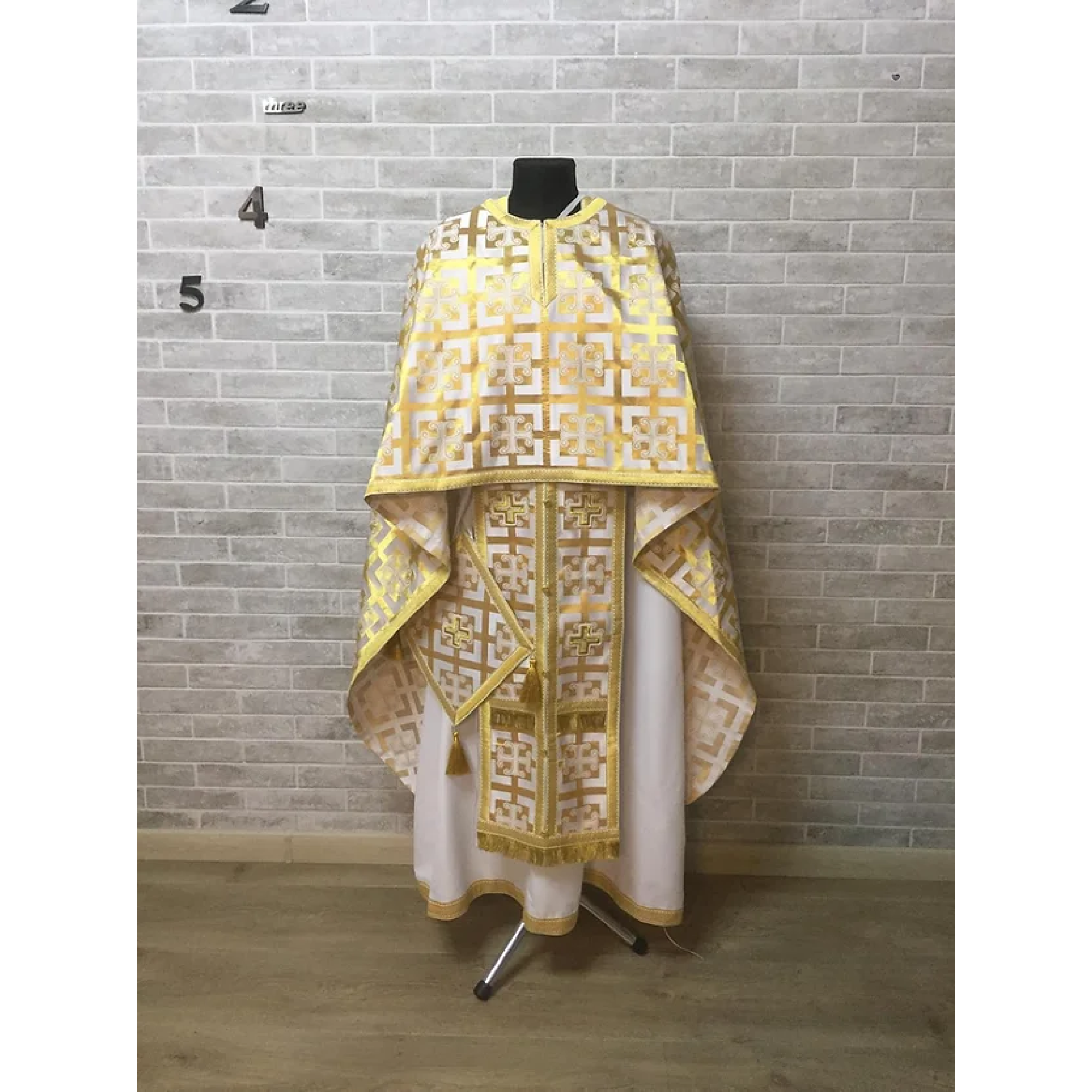 Greek style priest vestment in brocade - Liturgical vestment for priest