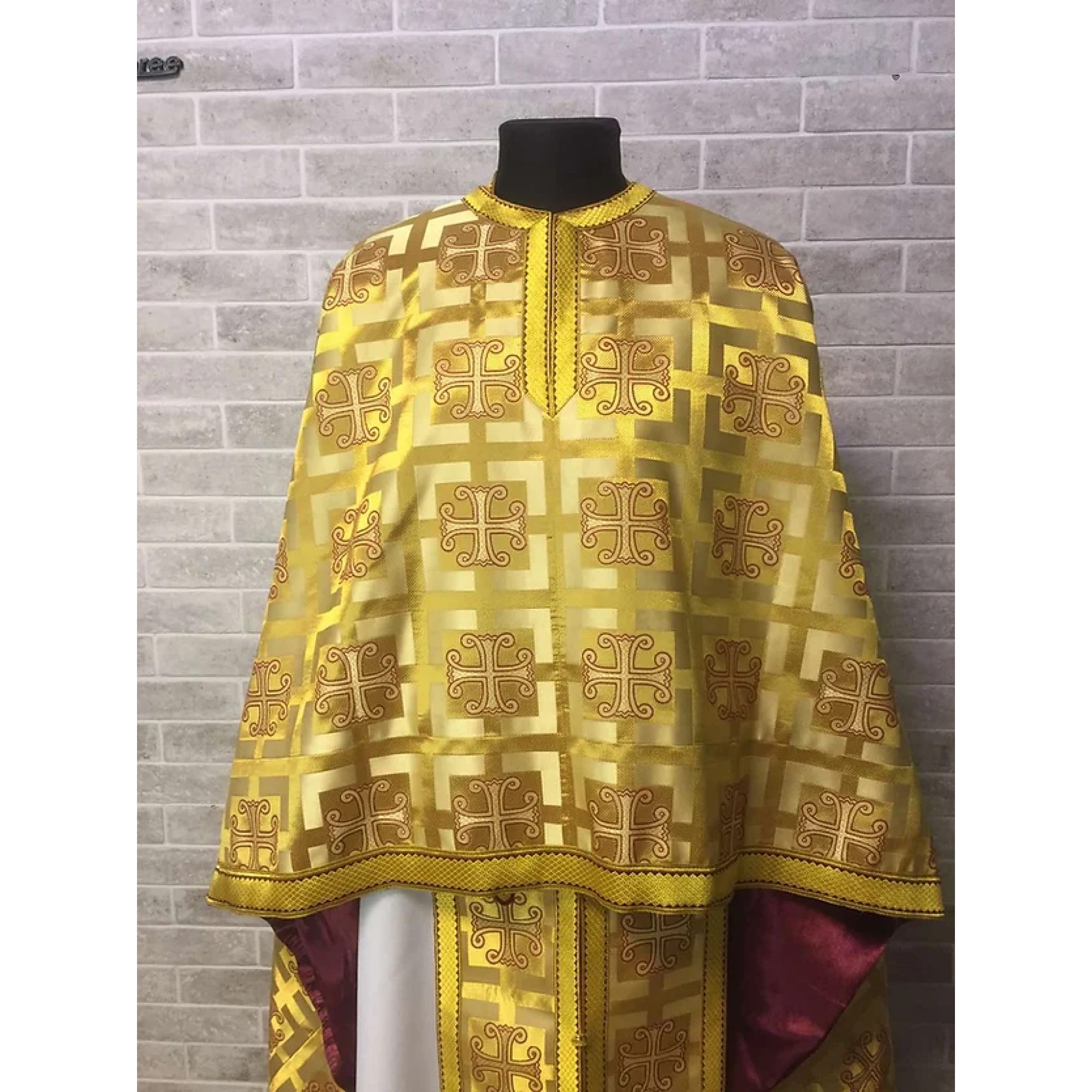 Greek style priest vestment in brocade - Liturgical vestment for priest