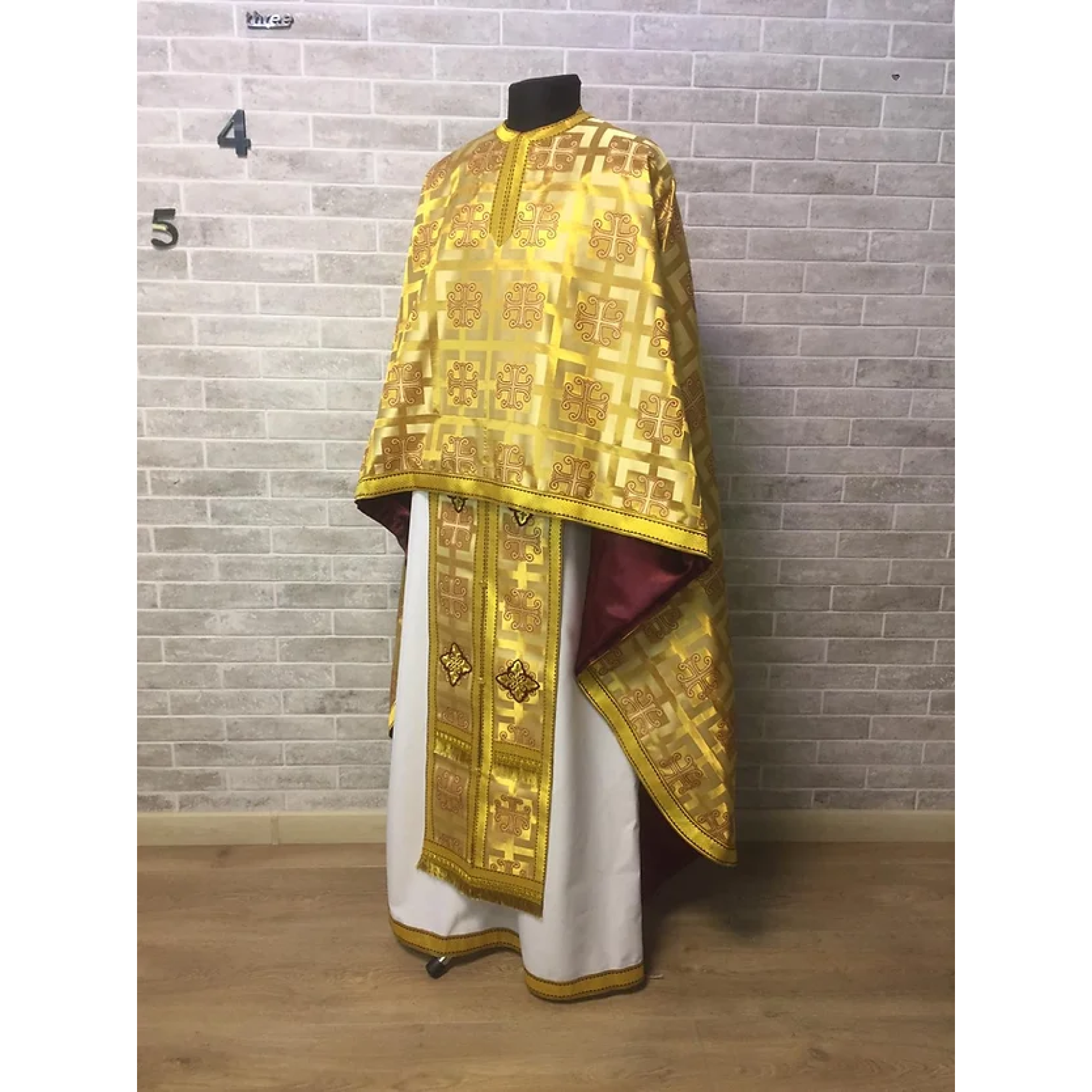 Greek style priest vestment in brocade - Liturgical vestment for priest