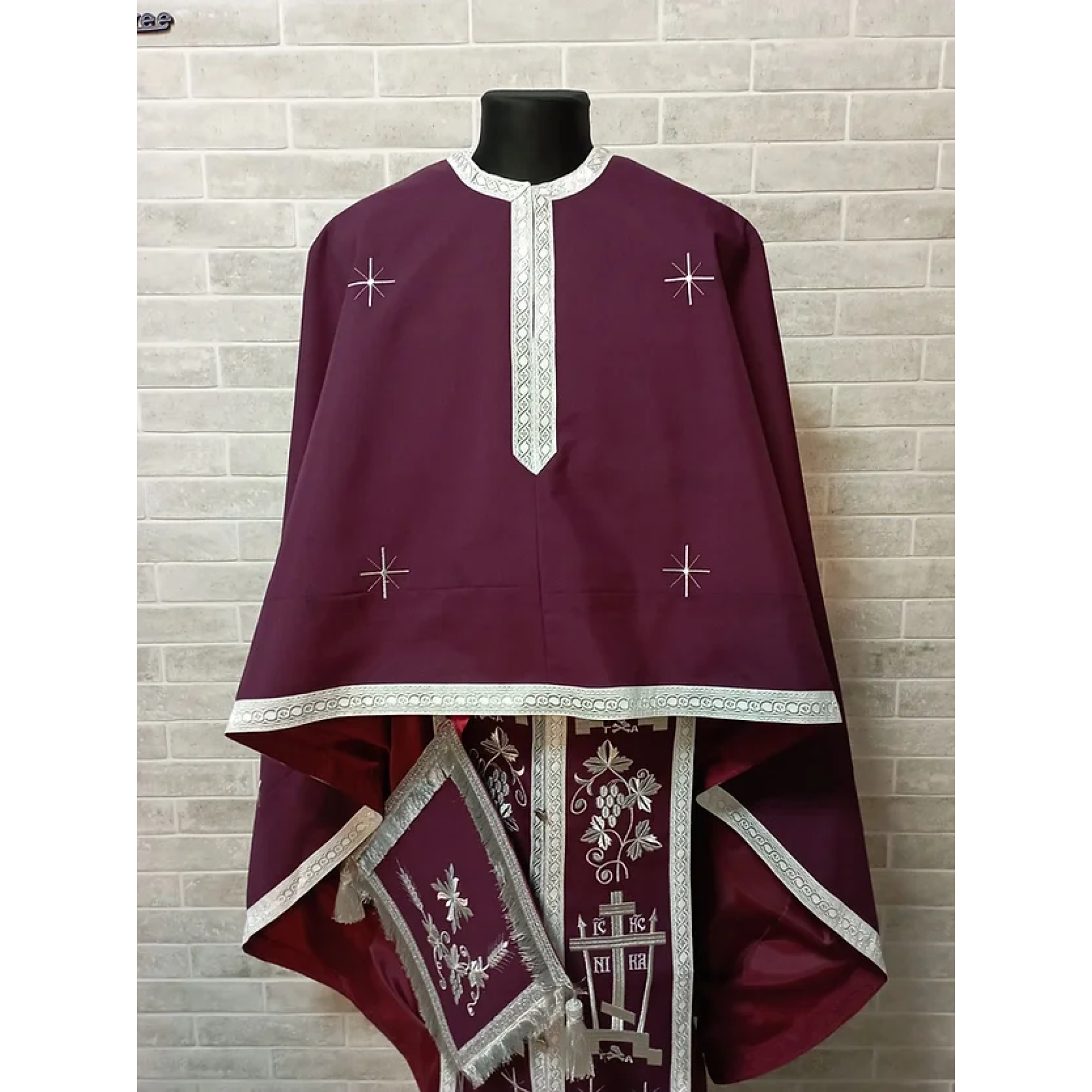 Greek style priest vestment in brocade - Liturgical vestment for priest