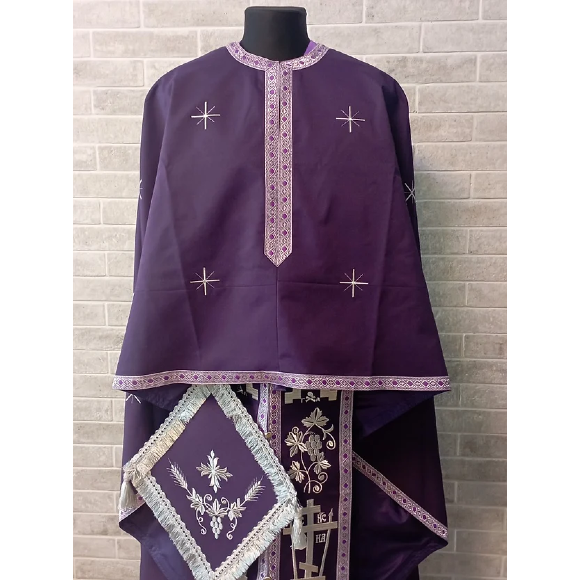 Greek style priest vestment in brocade - Liturgical vestment for priest