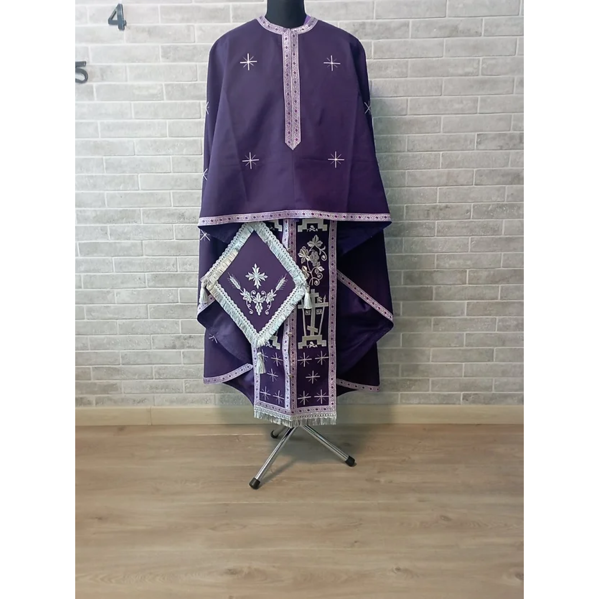 Greek style priest vestment in brocade - Liturgical vestment for priest