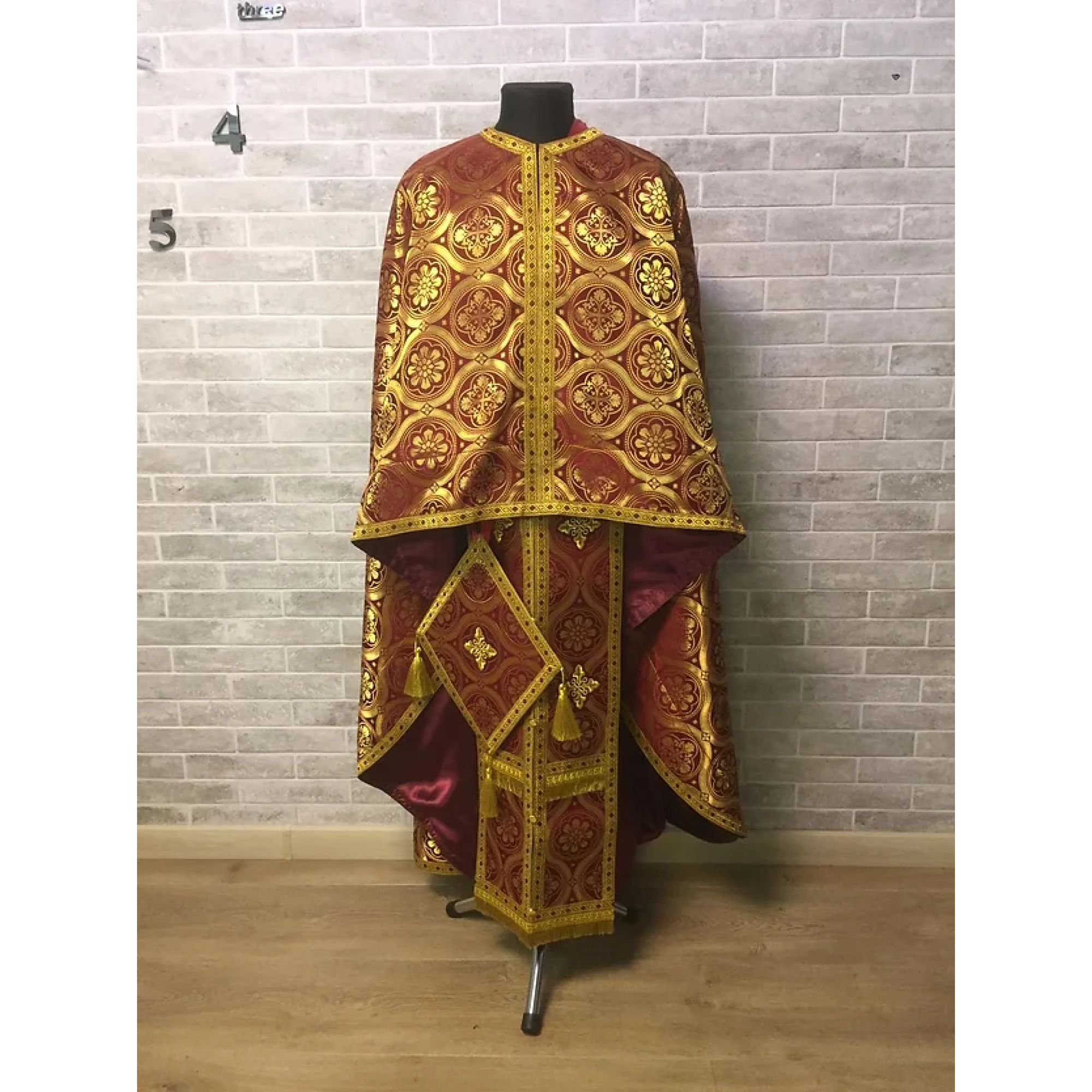 Greek style priest vestment in brocade - Liturgical vestment for priest