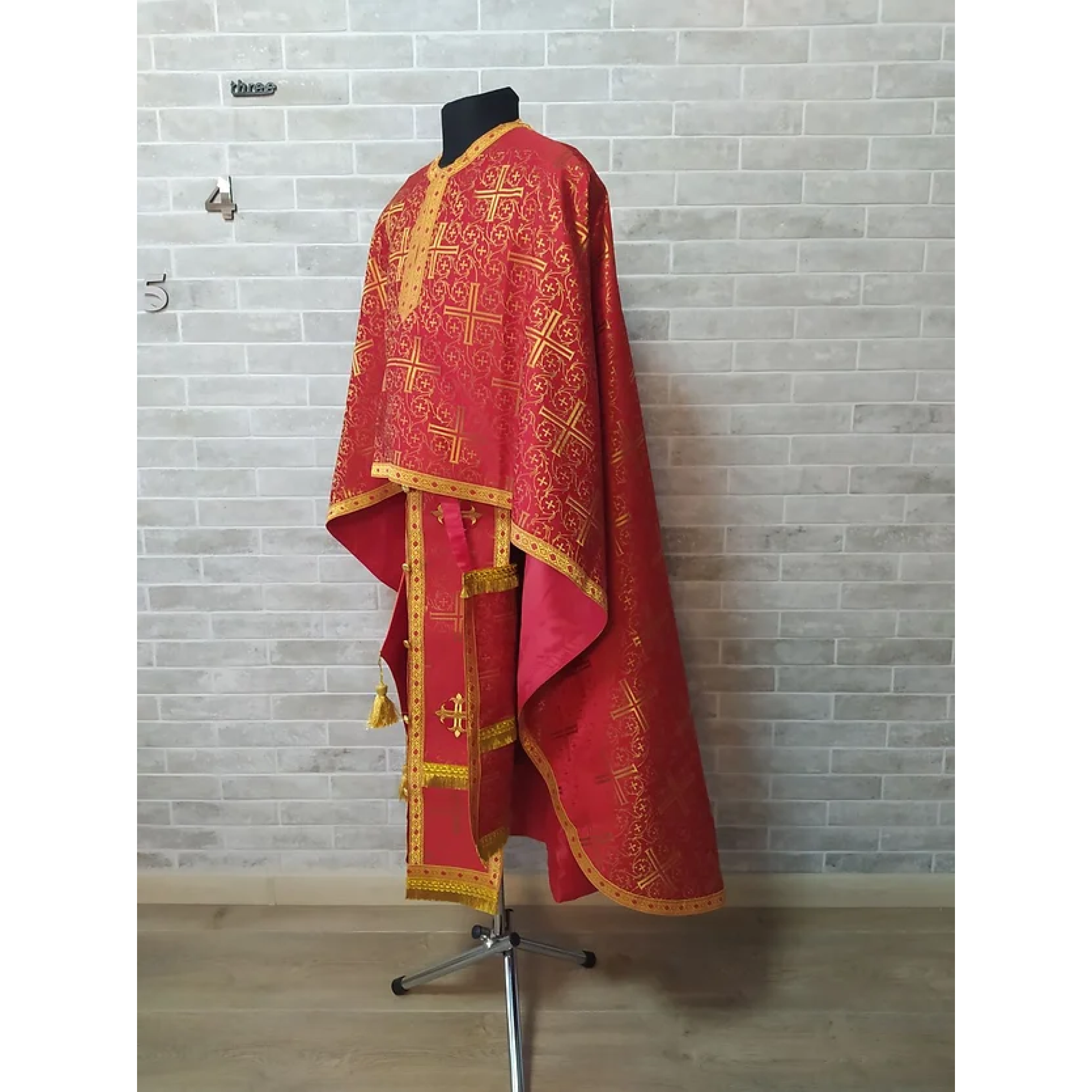 Greek style priest vestment in brocade - Liturgical vestment for priest