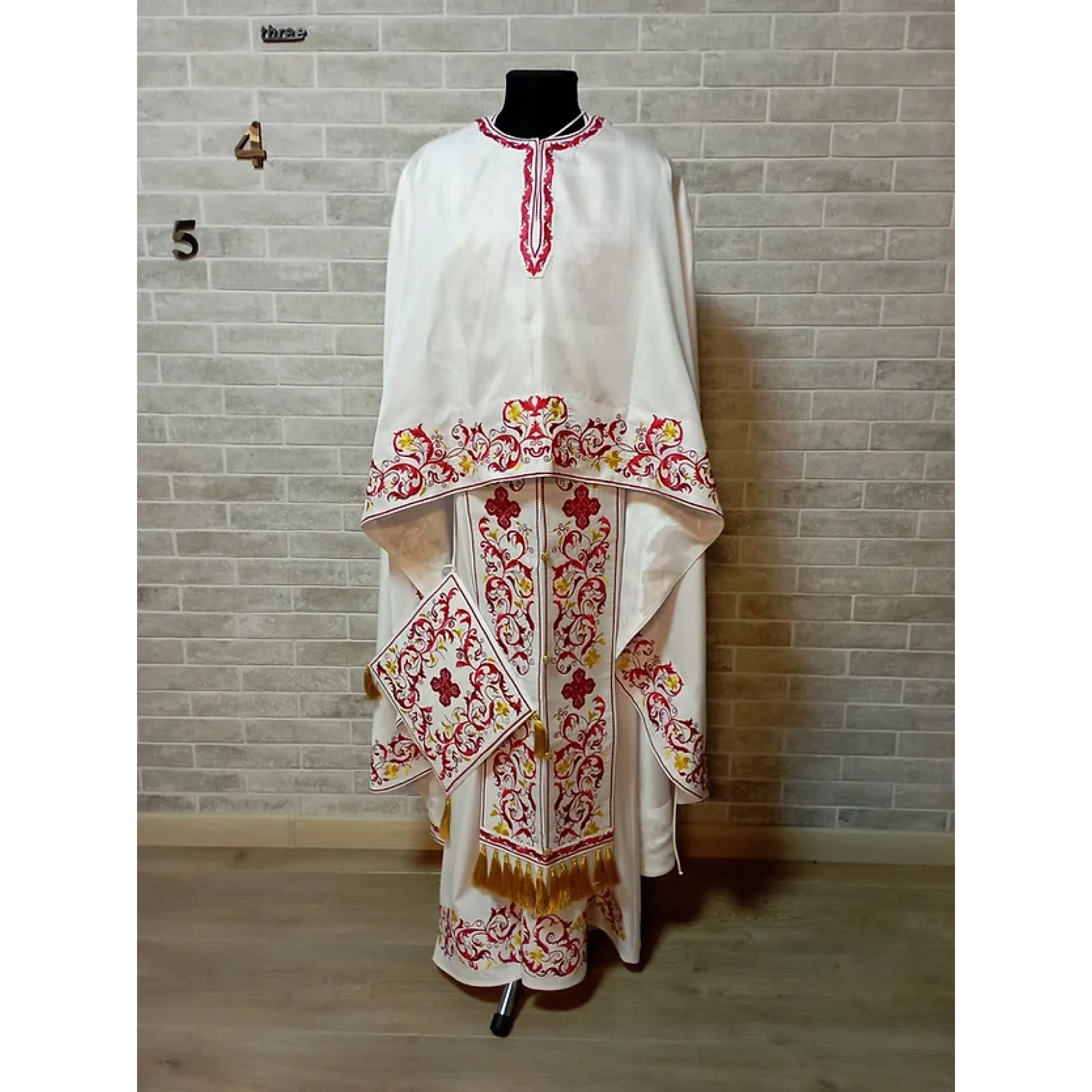 Greek style priest vestment in brocade - Liturgical vestment for priest