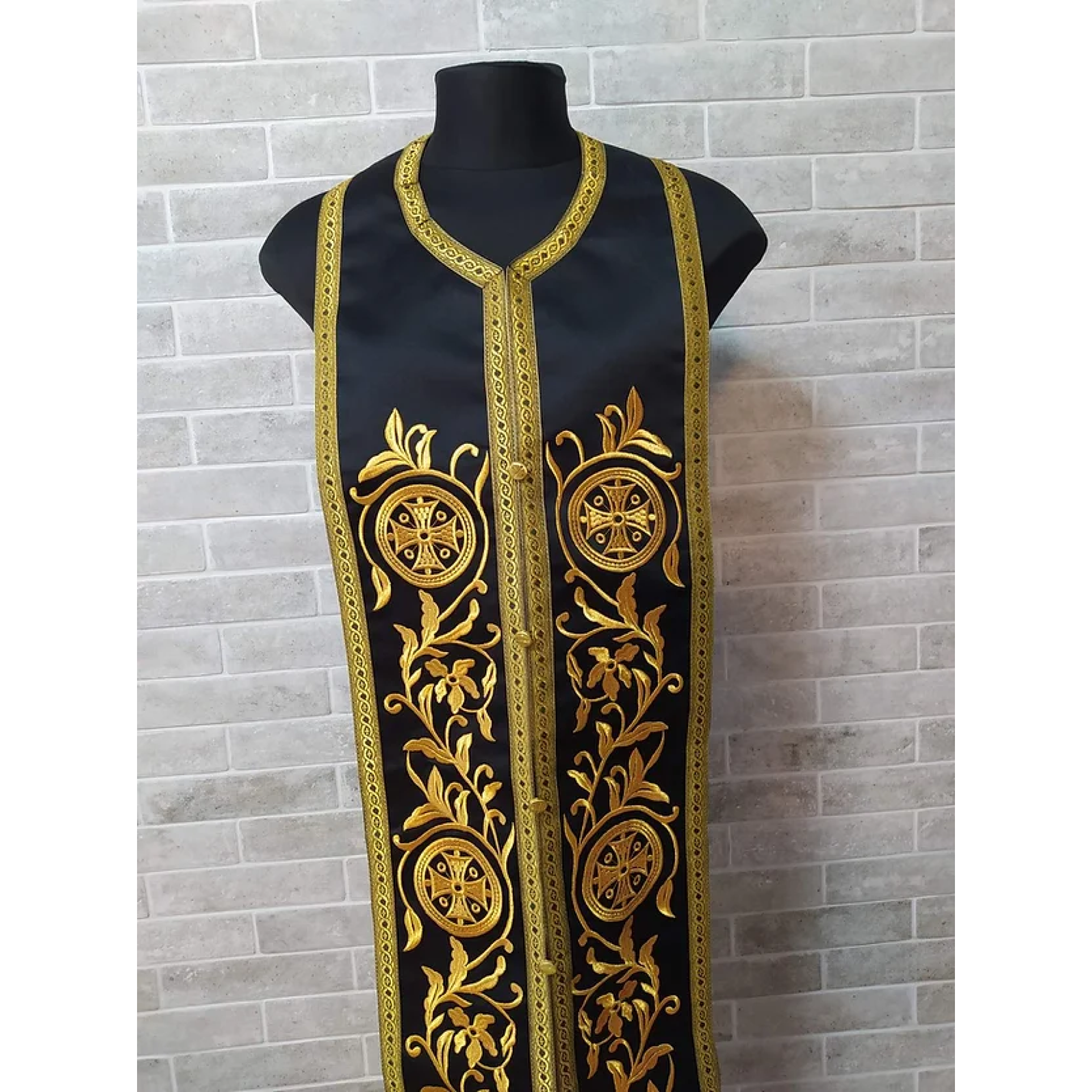 Greek style priest vestment in brocade - Liturgical vestment for priest