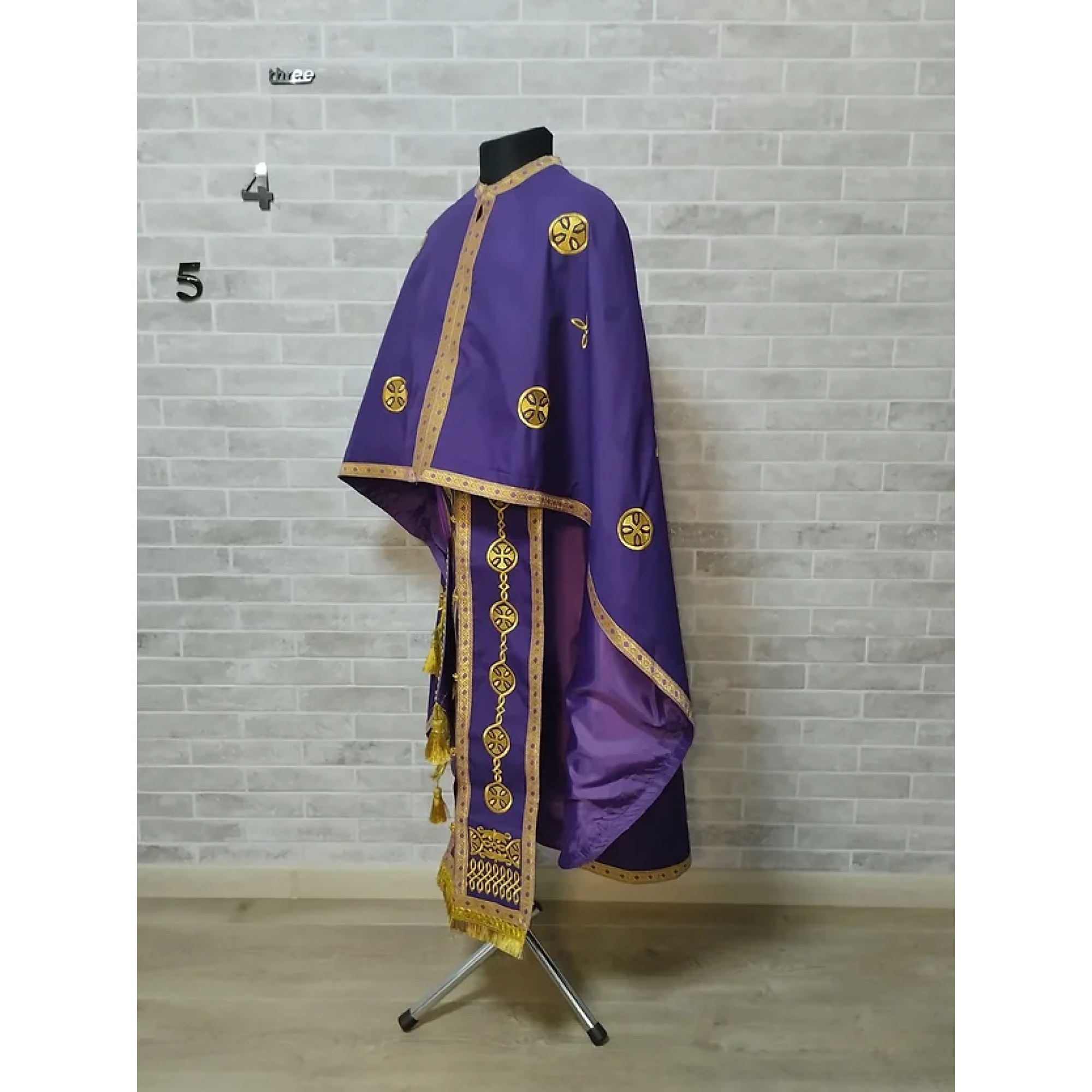 Greek style priest vestment in brocade - Liturgical vestment for priest