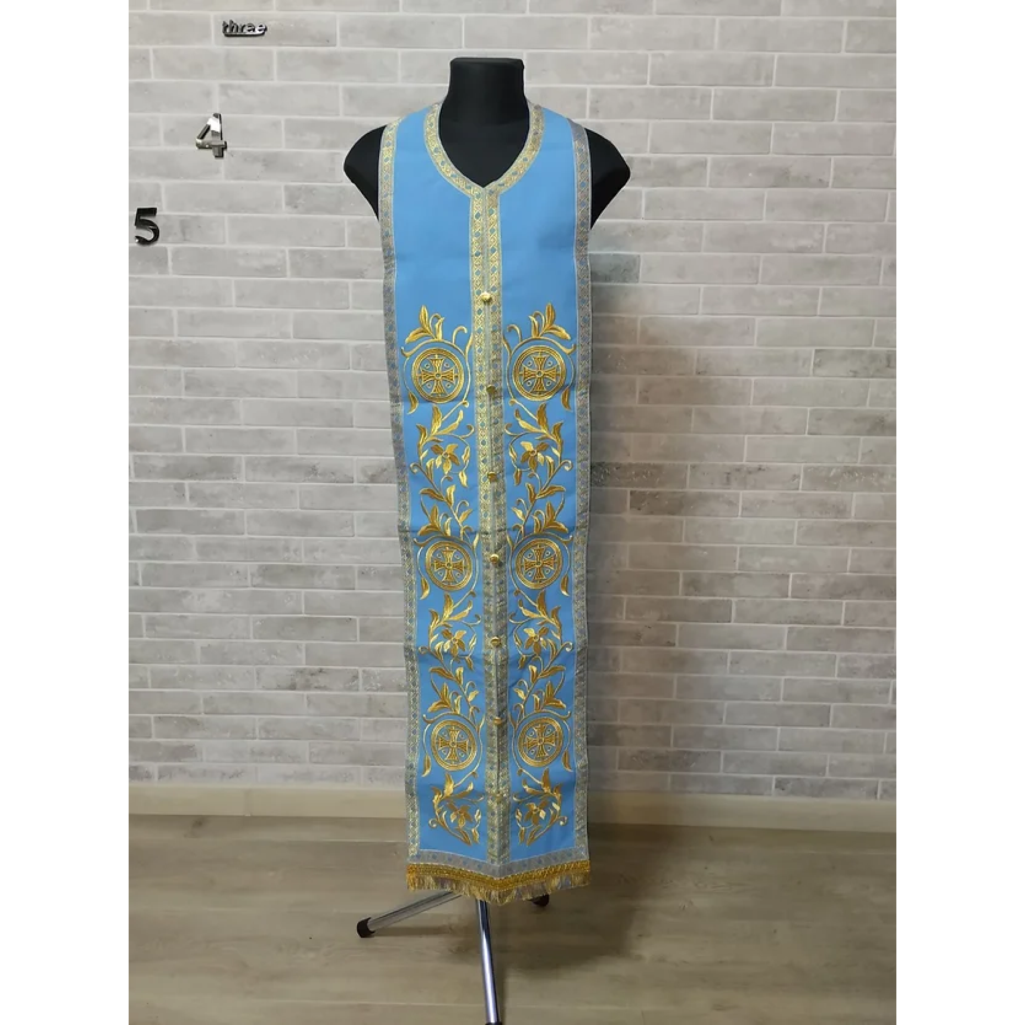Greek style priest vestment in brocade - Liturgical vestment for priest