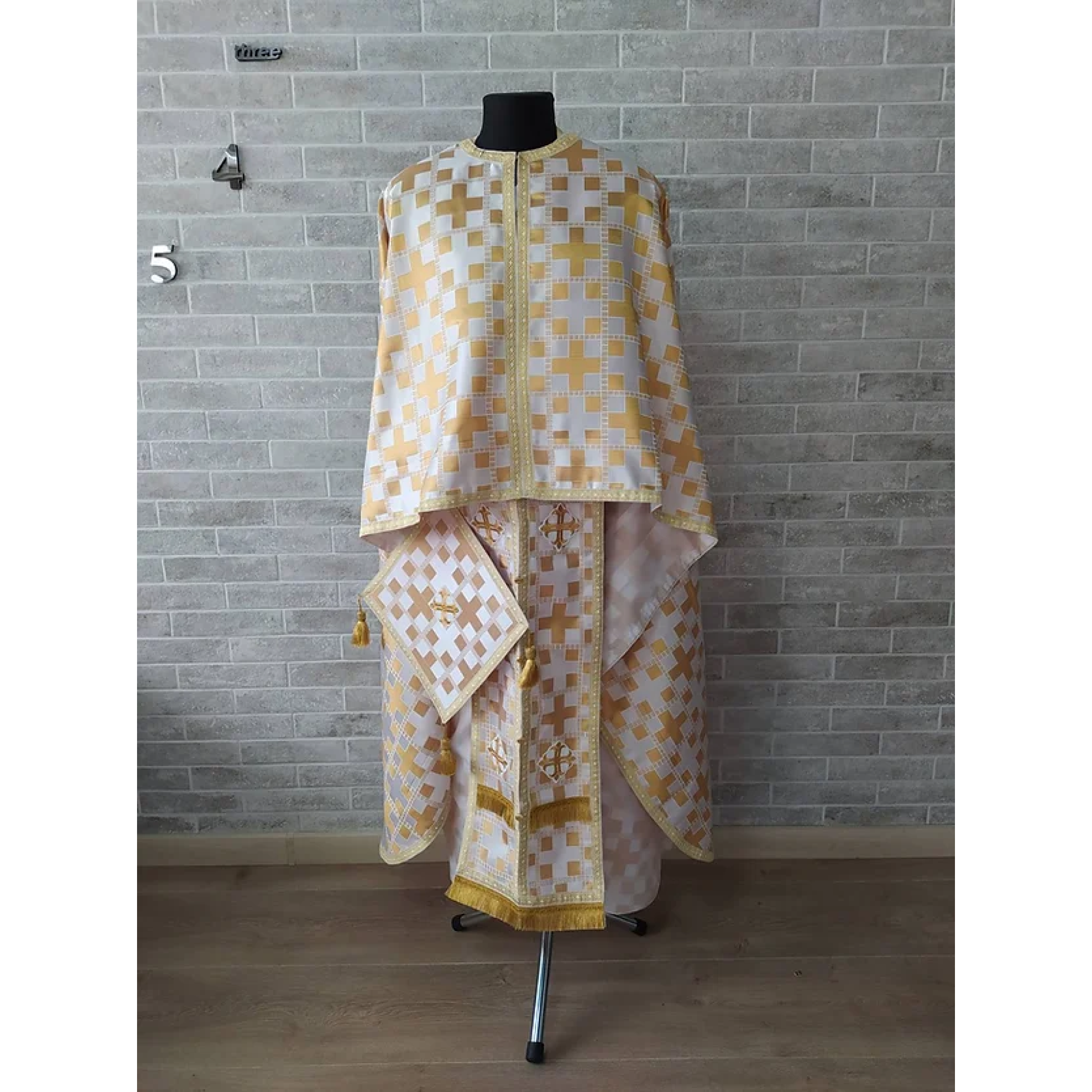 Greek style priest vestment in brocade - Liturgical vestment for priest