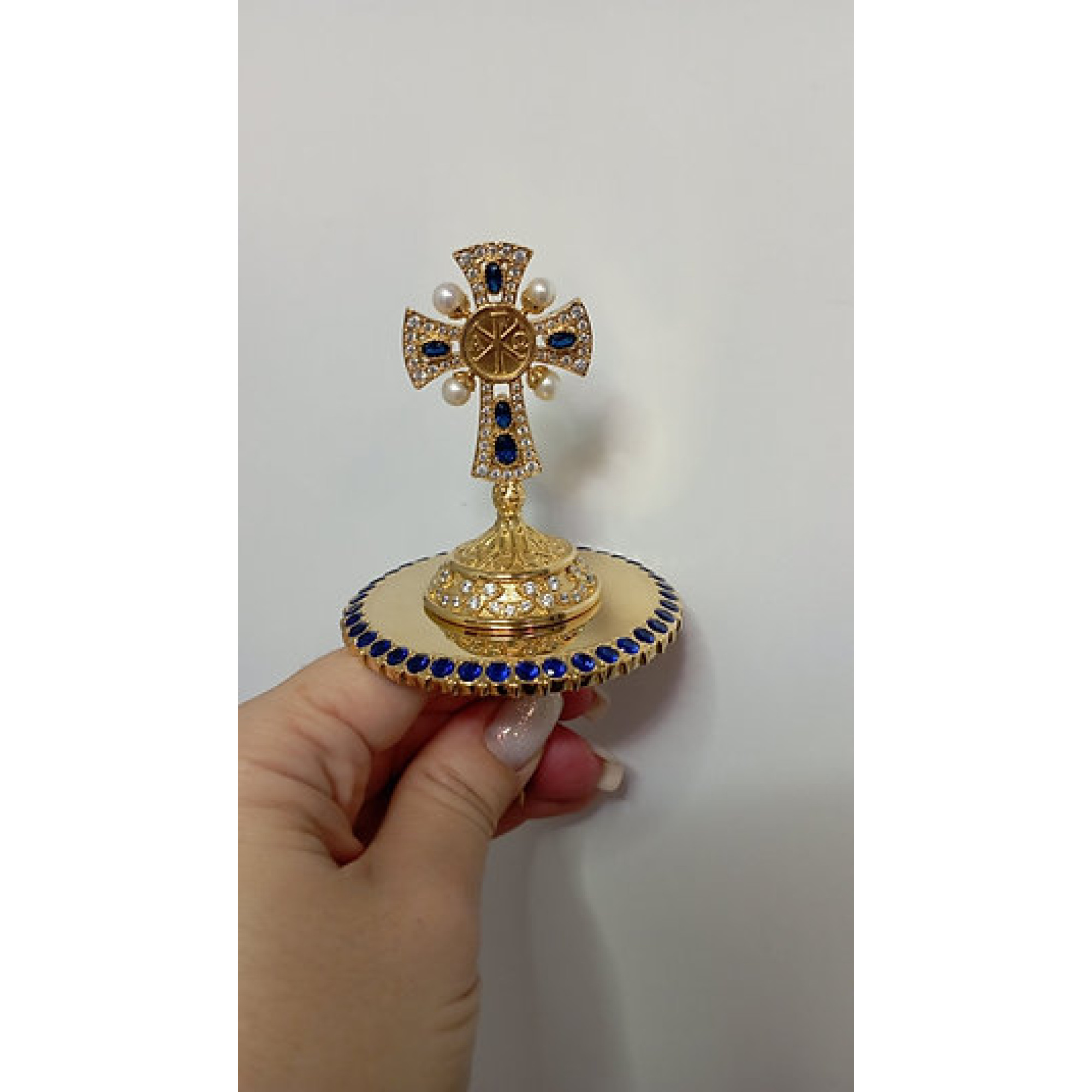 Miter cross with stones for bishops mitra, mitras cross