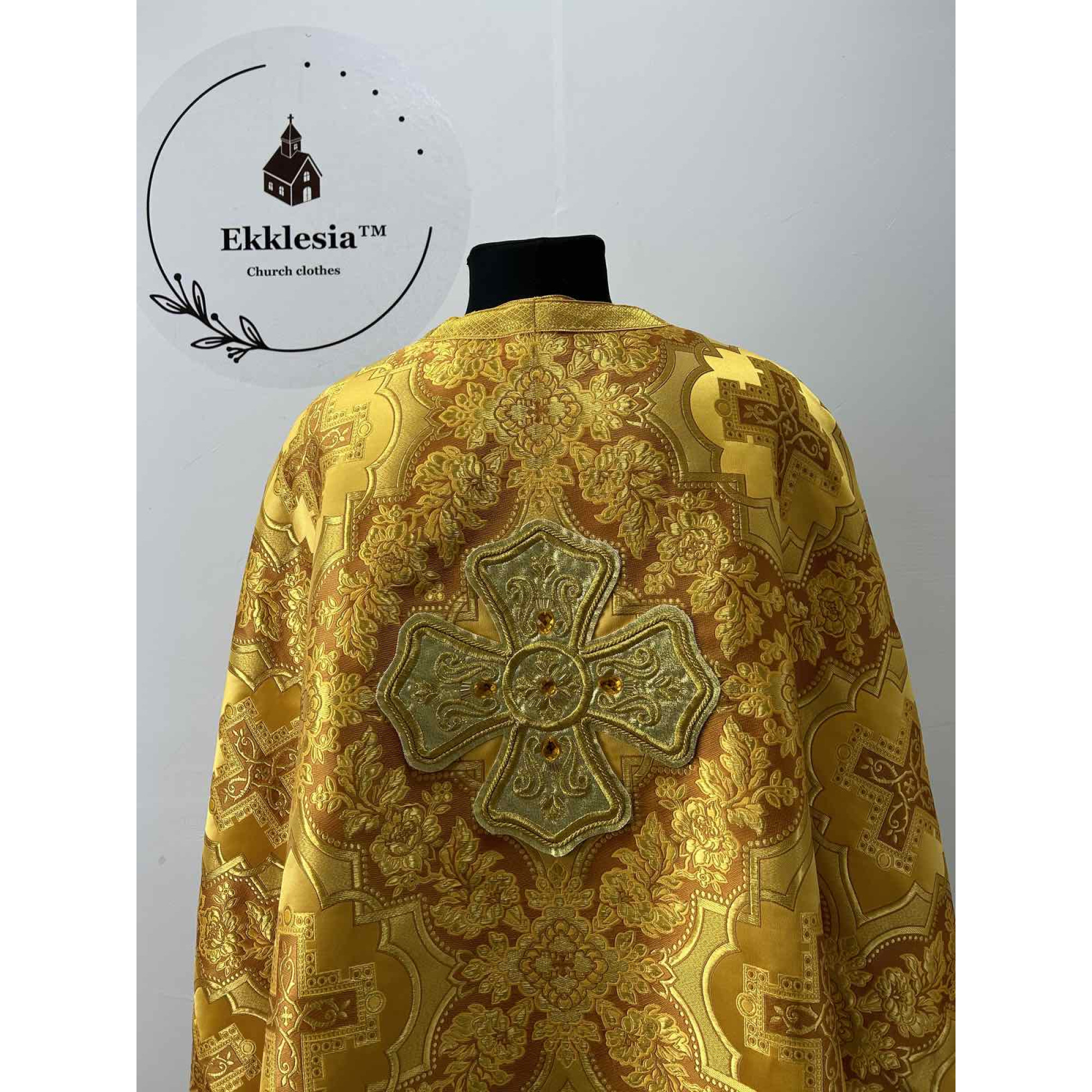 VGold priest vestment - Liturgical vestment on brocade - Church garment