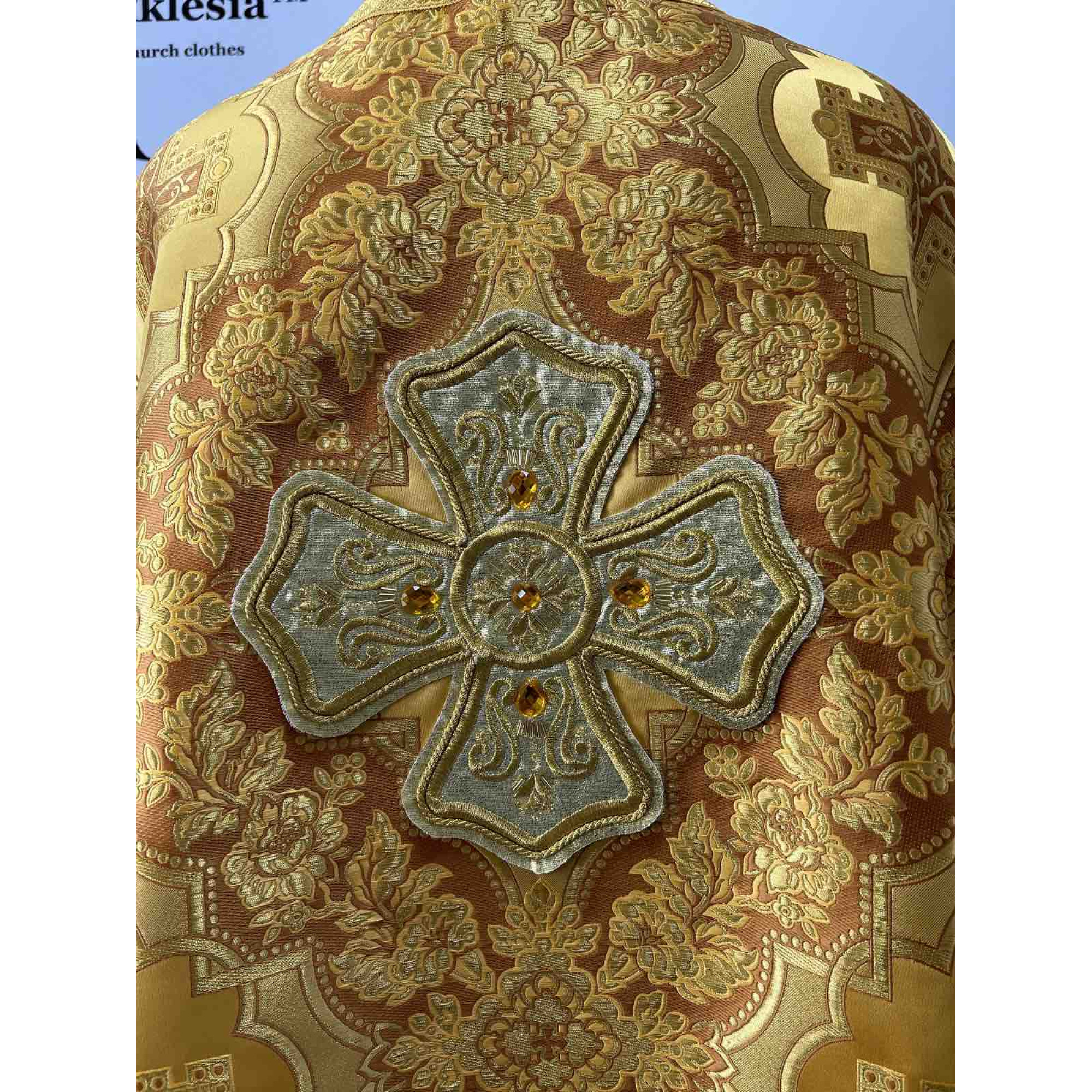 VGold priest vestment - Liturgical vestment on brocade - Church garment