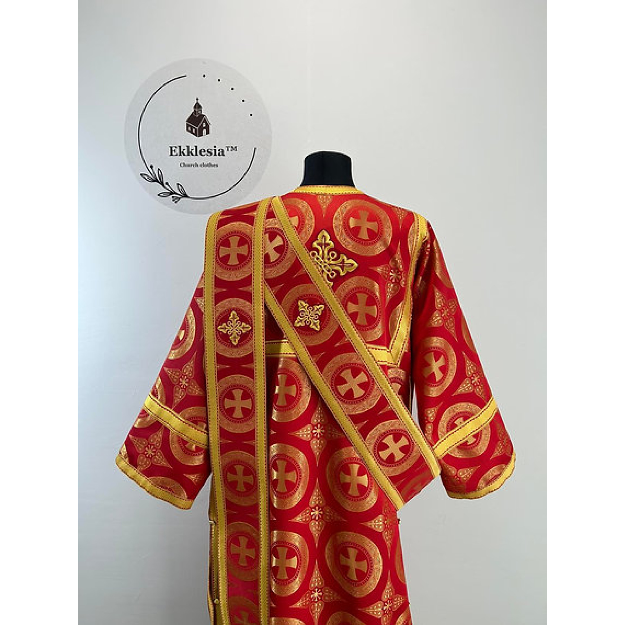 Brocade vestment for deacon - Stichar and orar in yellow-gold silk brocade