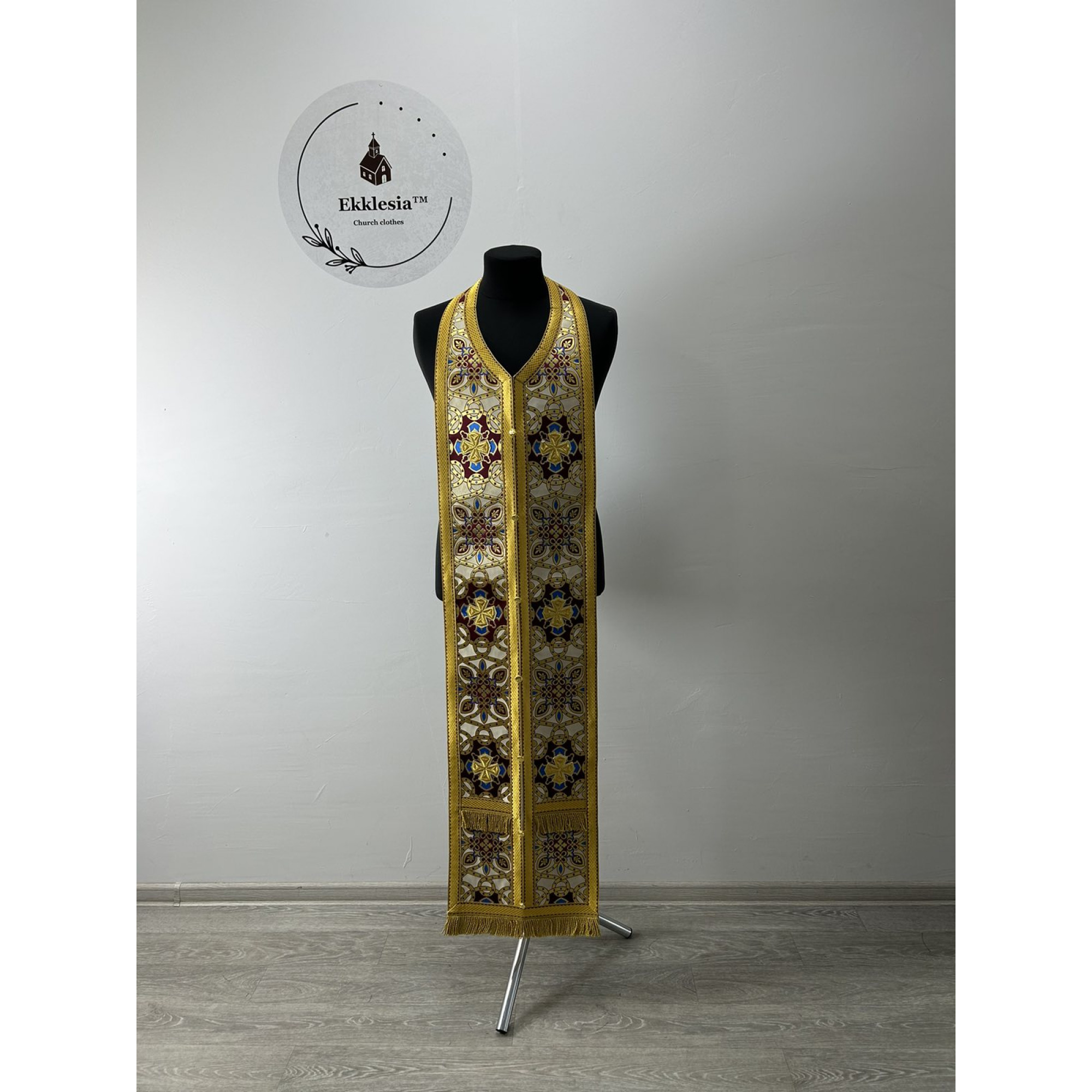 Gold stole and cuffs - Priest's communion set in brocade - Orthodox ...