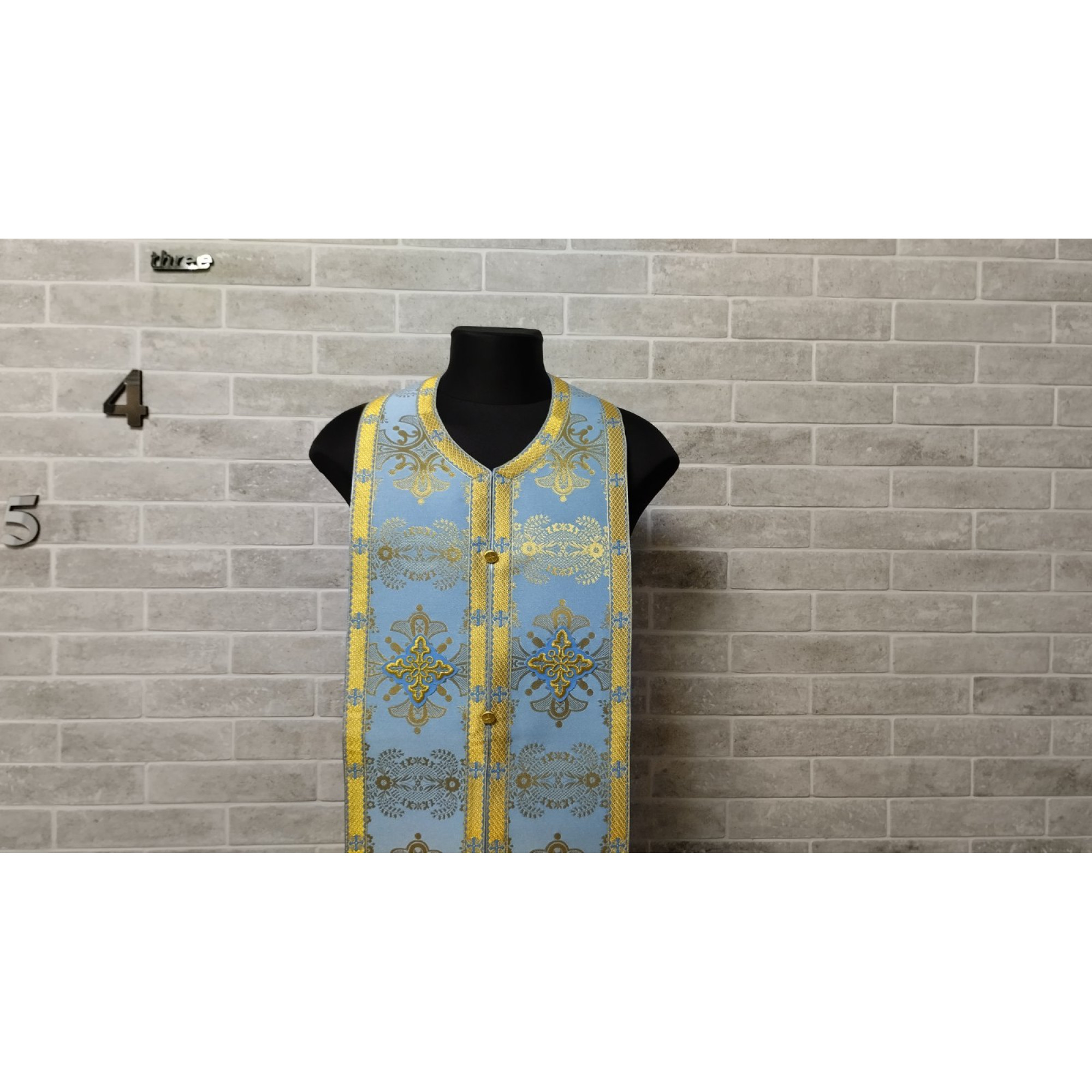 Orthodox stole and cuffs in brocade - Priest's communion set - Gift ...