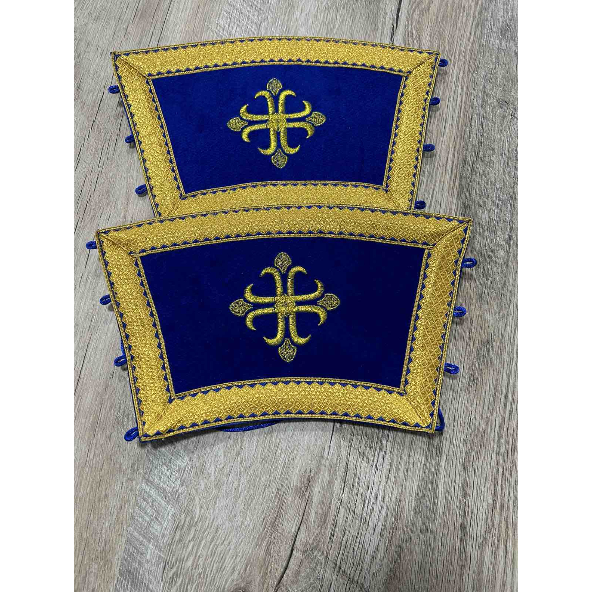 Embroidered orar on velvet - Double orar for deacon - Greek style orar