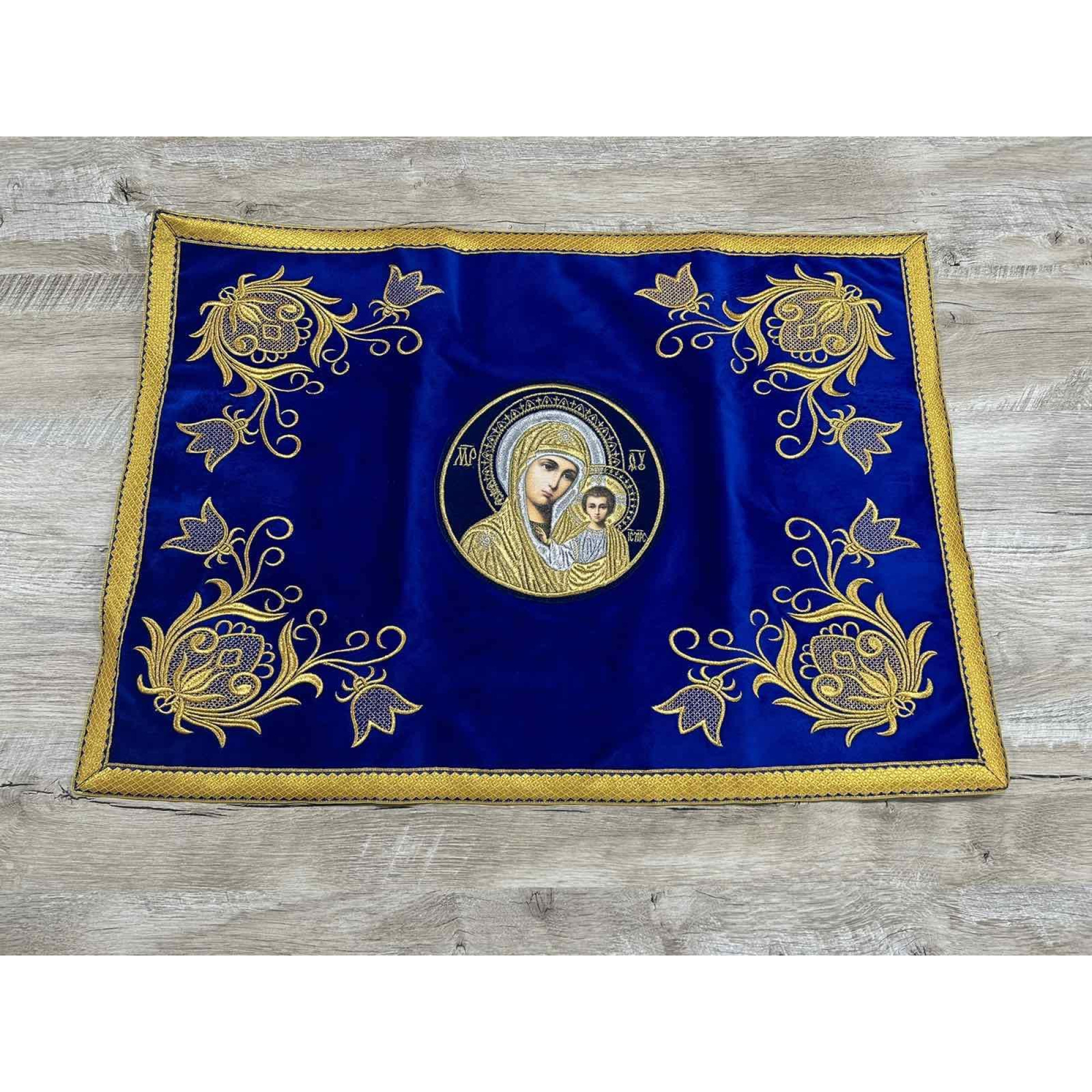 Embroidered Orthodox Chalice Covers with Theotokos