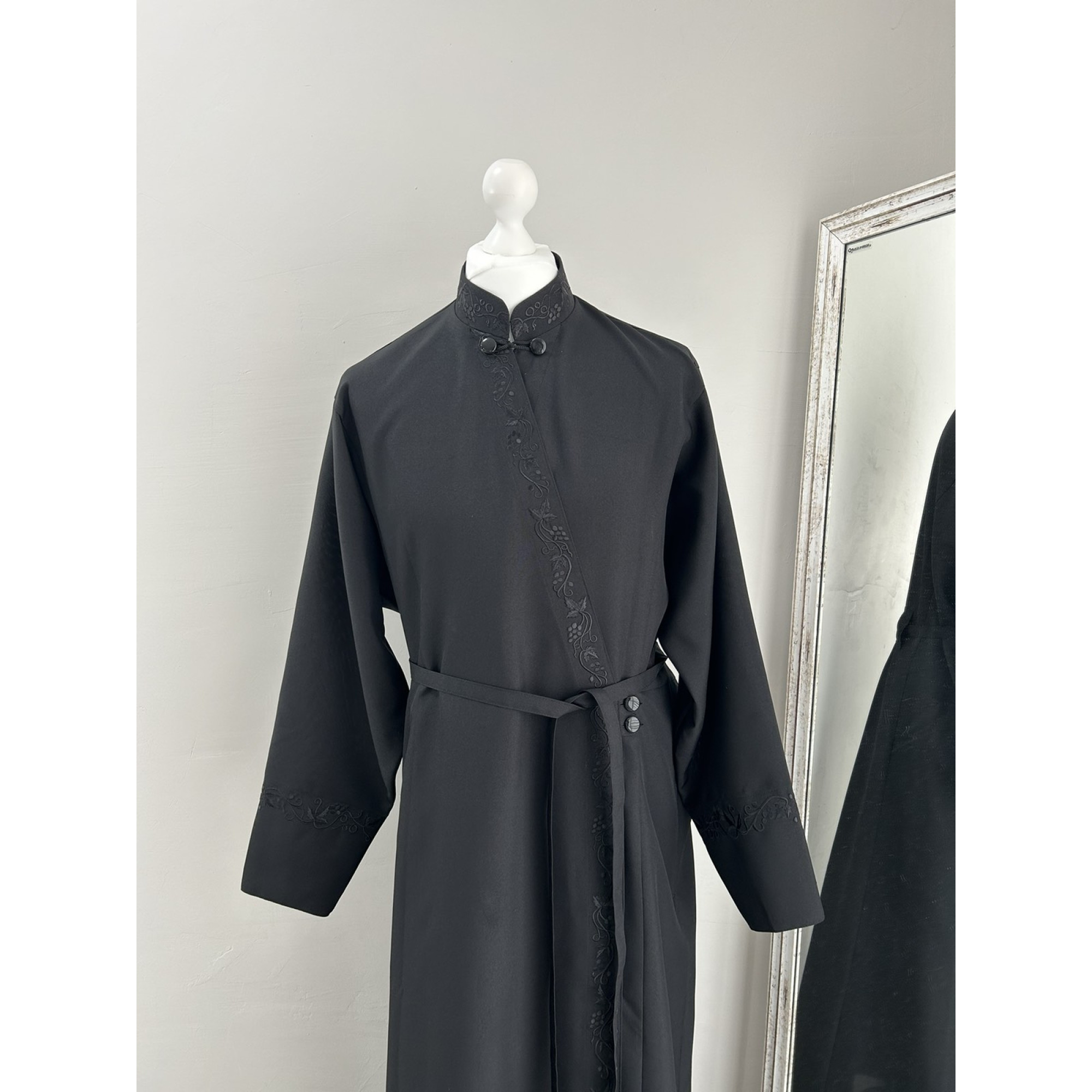 Cassock with grape embroidery - Inner cassock in gabardine - Summer cassock