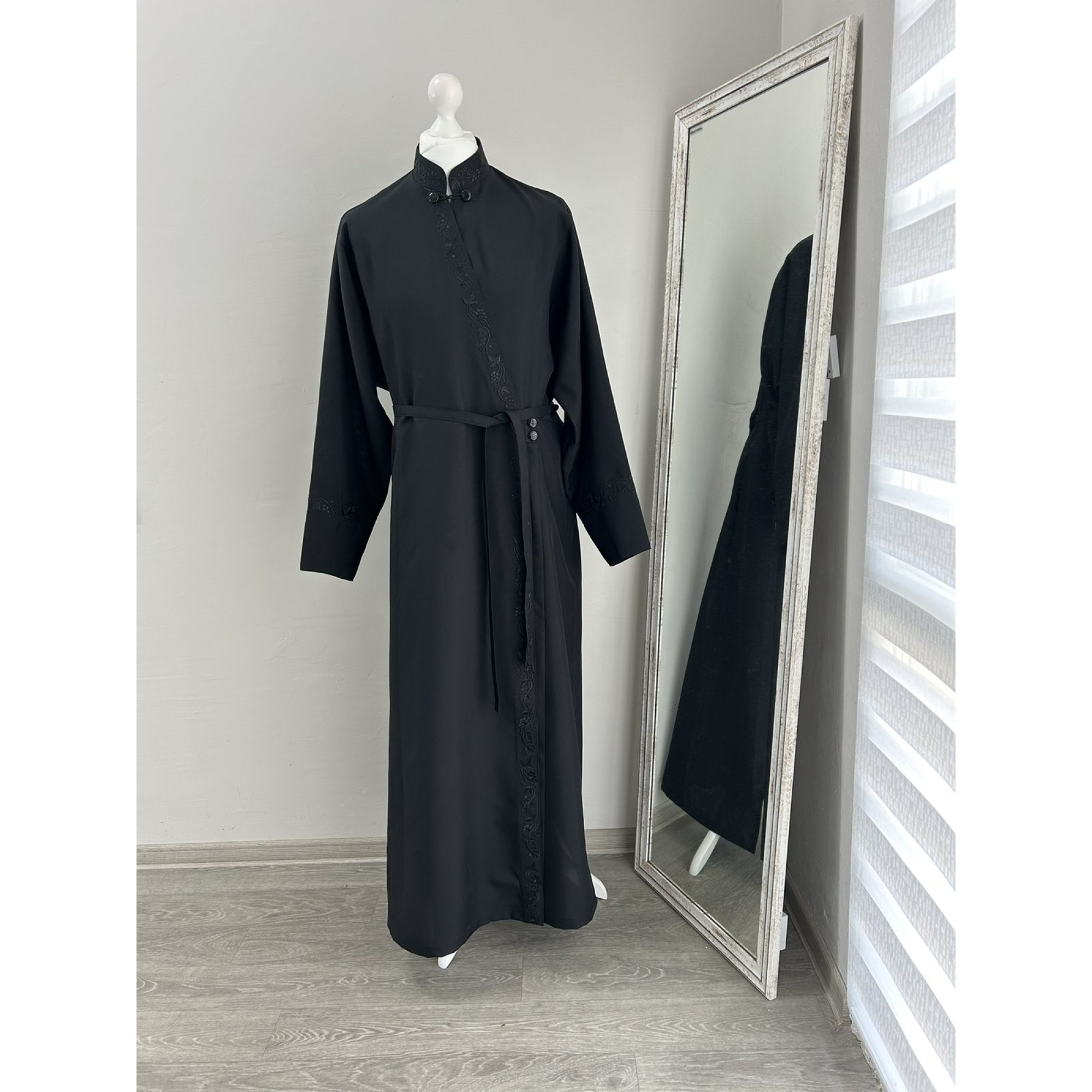 Cassock with grape embroidery - Inner cassock in gabardine - Summer cassock
