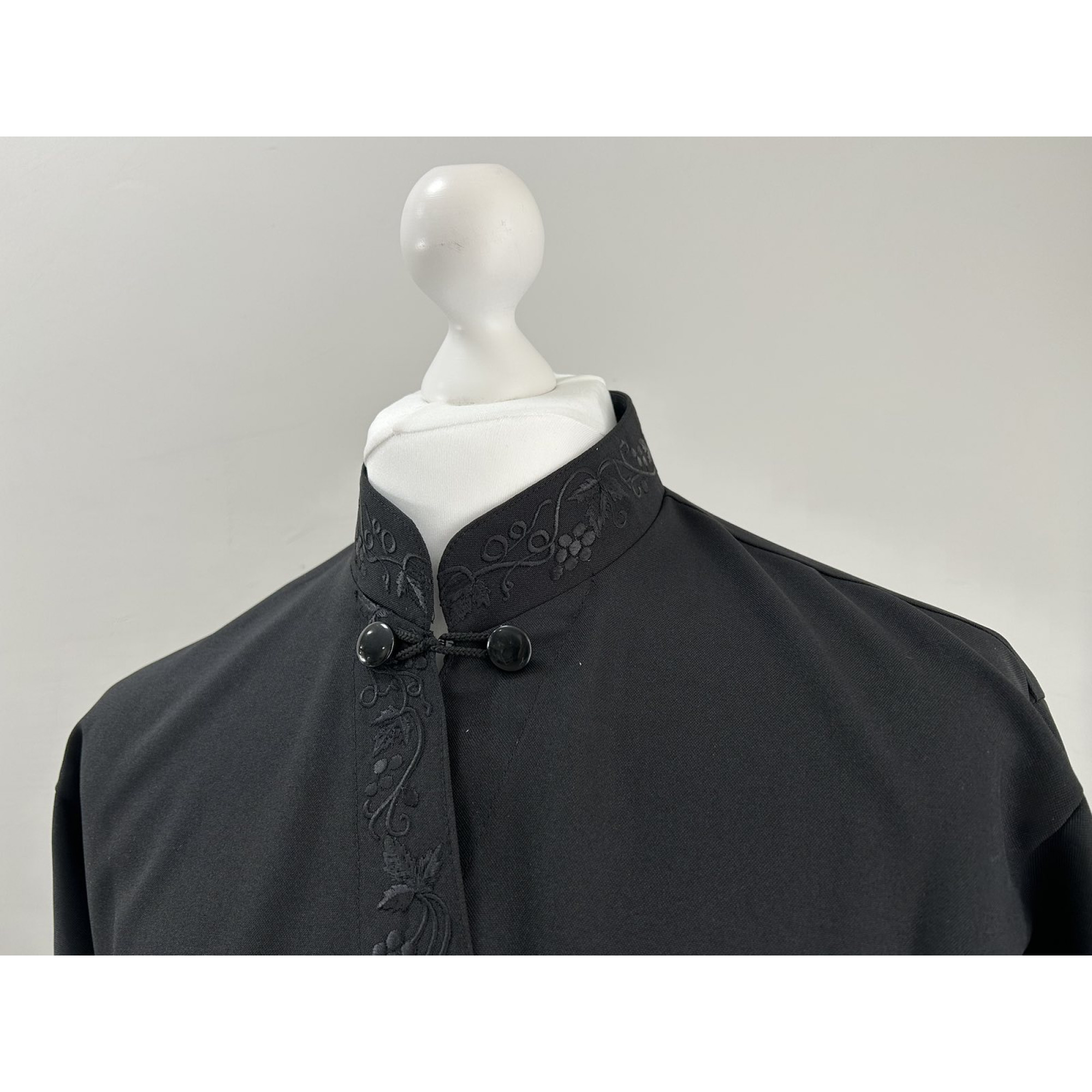 Cassock with grape embroidery - Inner cassock in gabardine - Summer cassock