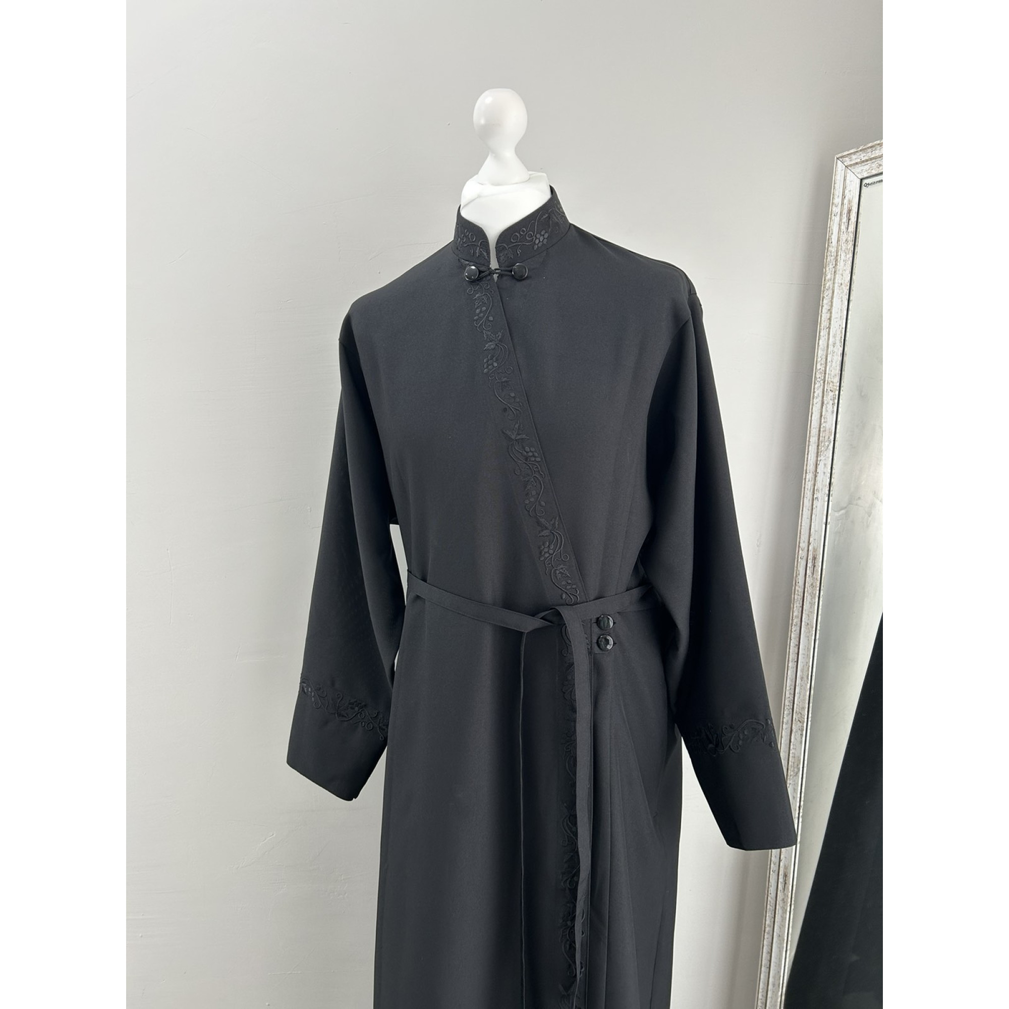 Cassock with grape embroidery - Inner cassock in gabardine - Summer cassock