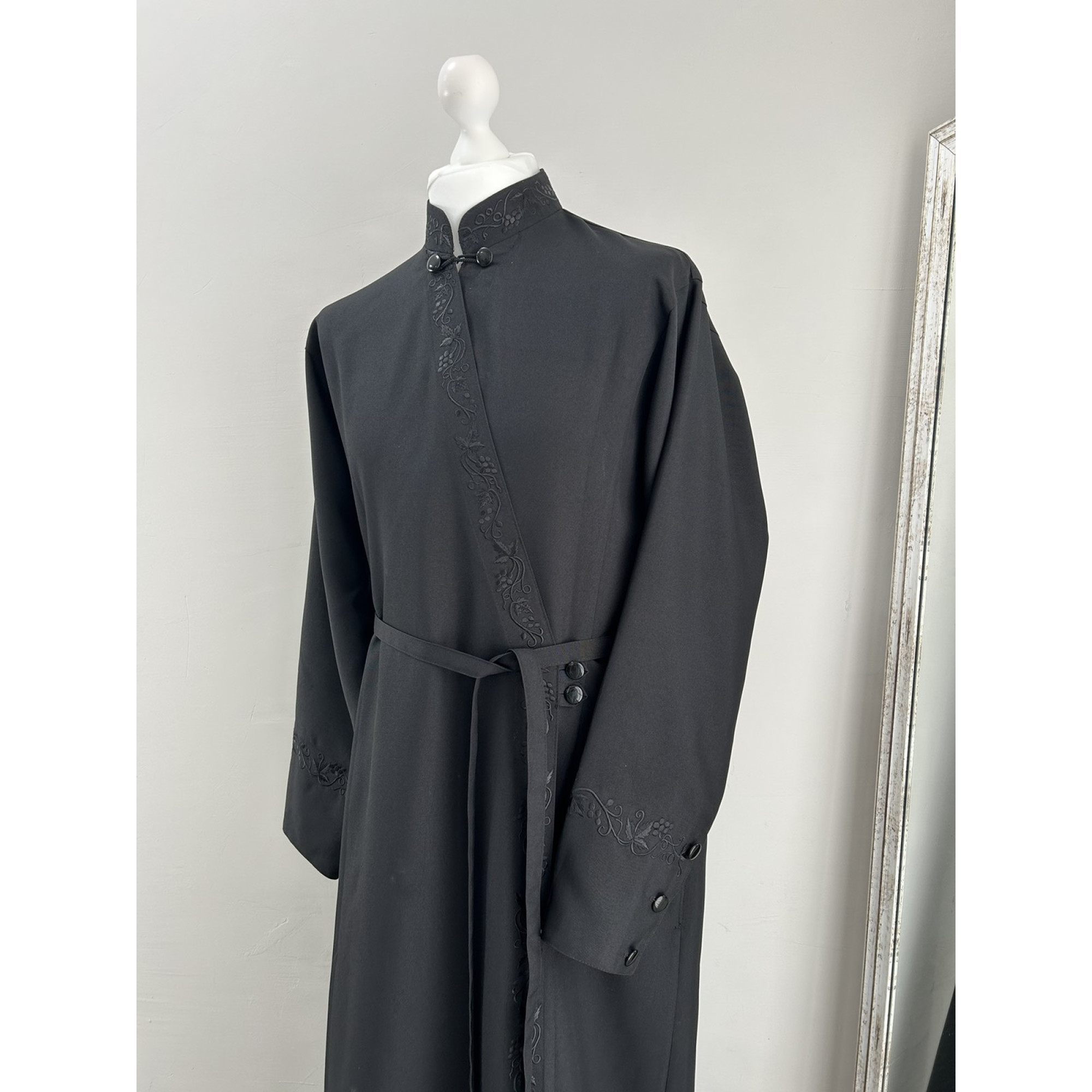 Cassock with grape embroidery - Inner cassock in gabardine - Summer cassock