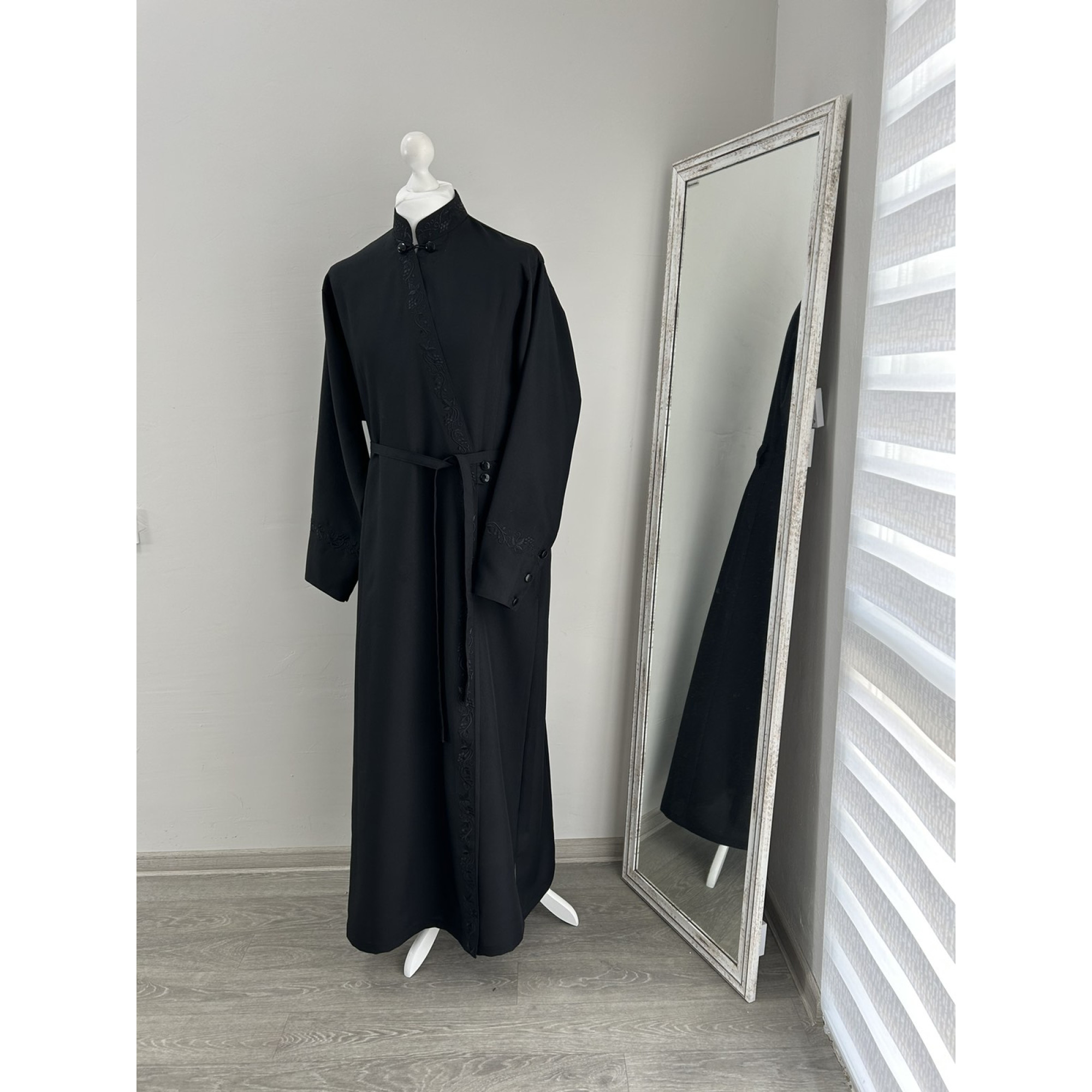 Cassock with grape embroidery - Inner cassock in gabardine - Summer cassock