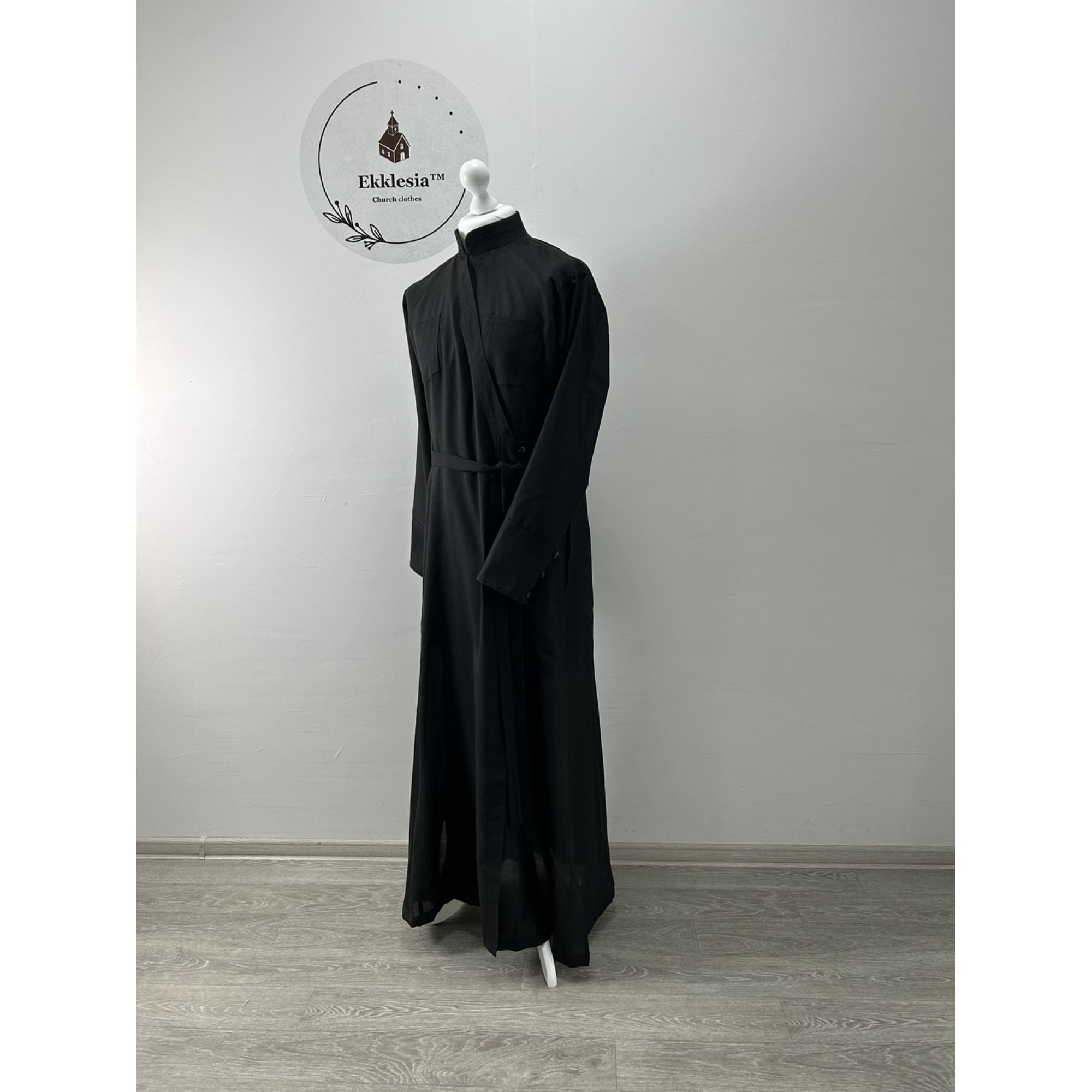 Embroidered inner cassock - Orthodox black cassock - Light summer cassock