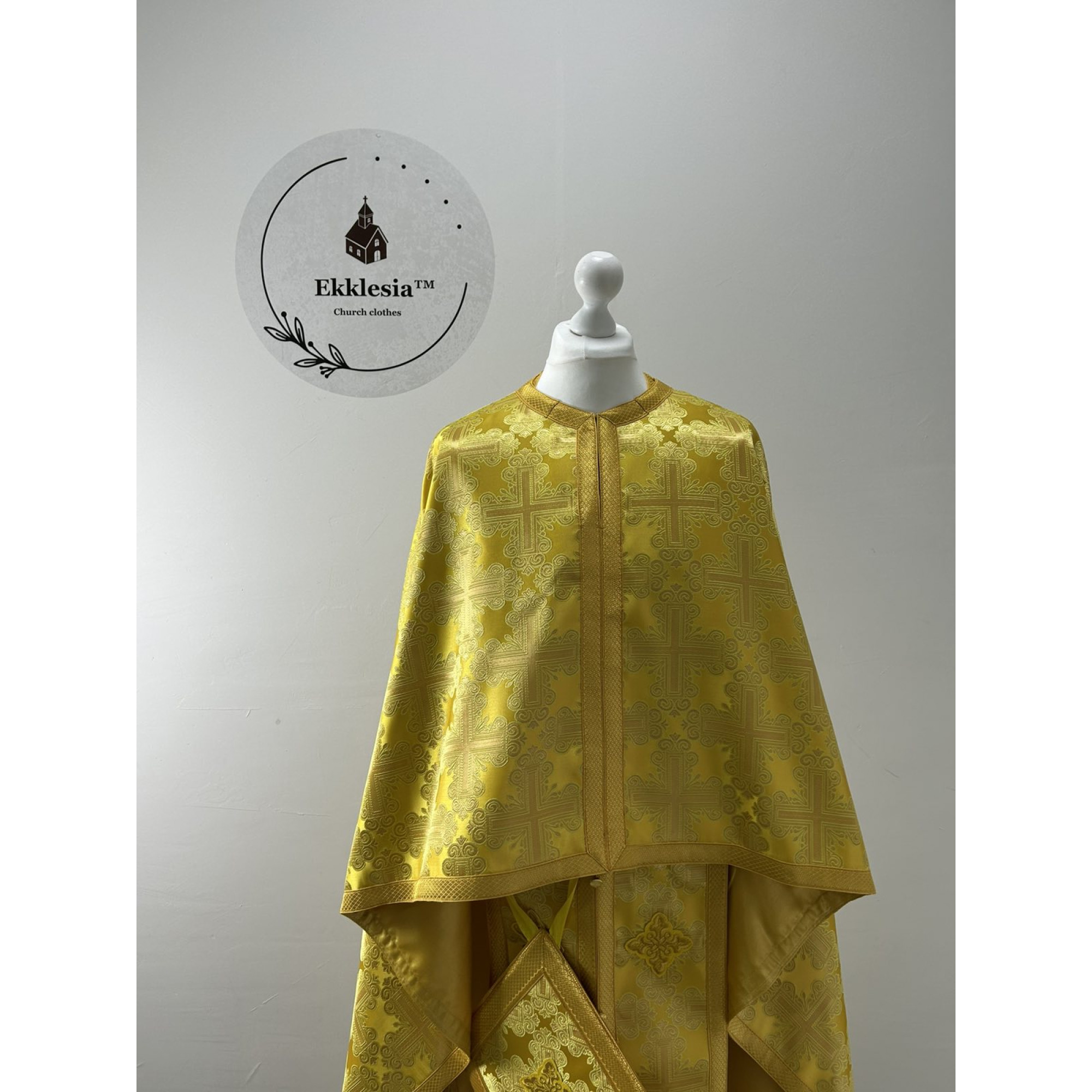 Priest vestment in Turkish silk - Greek style vestment in yellow brocade