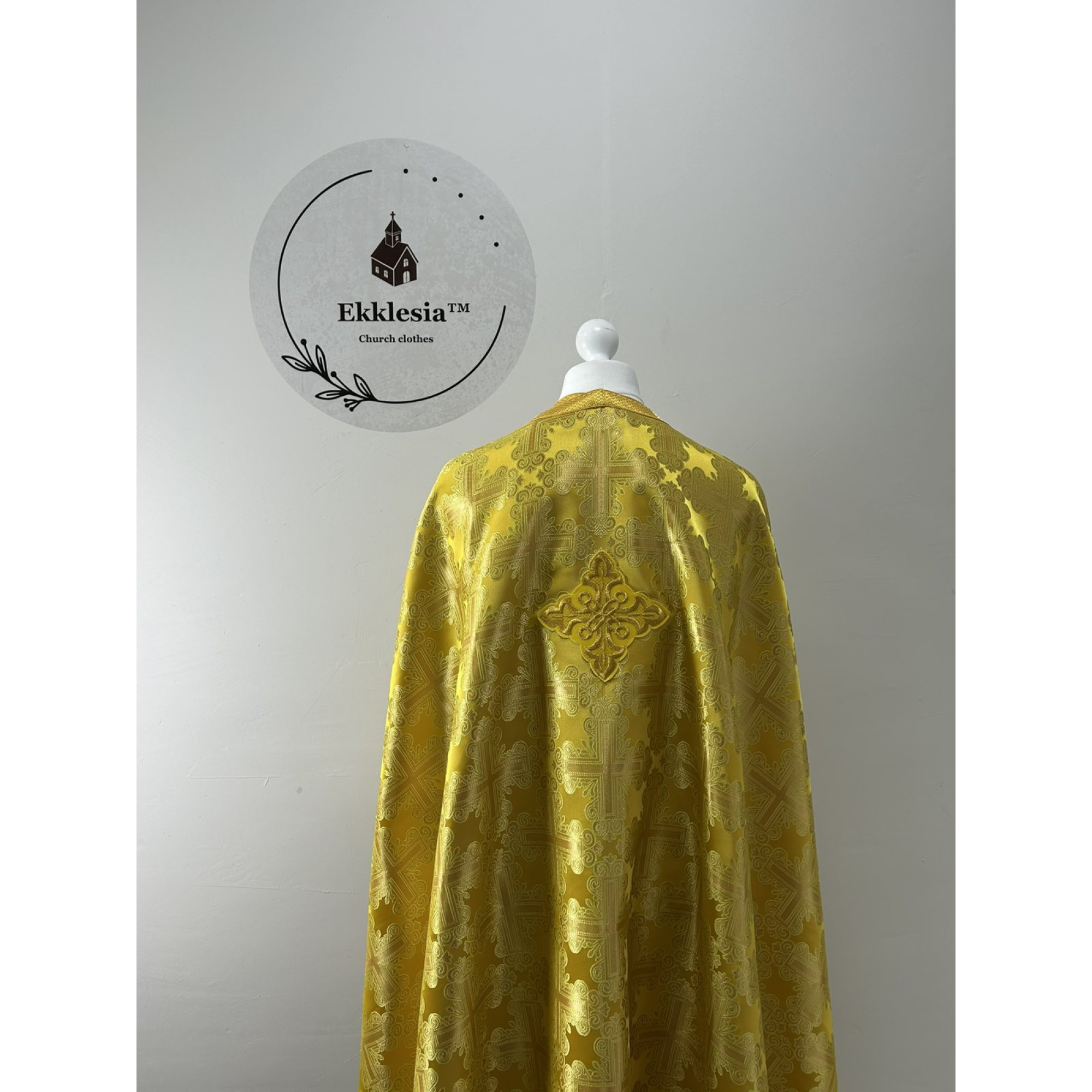 Priest vestment in Turkish silk - Greek style vestment in yellow brocade