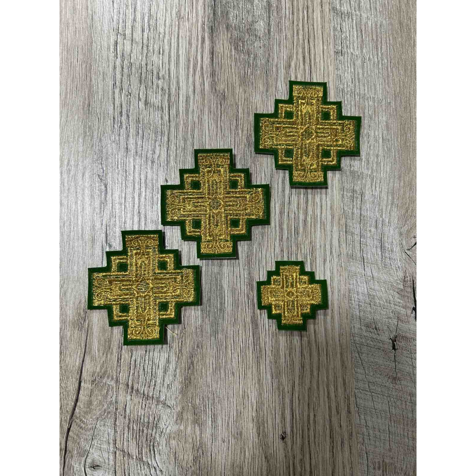 Set of crosses for priest vestment in Slavic style - Embroidered patch ...